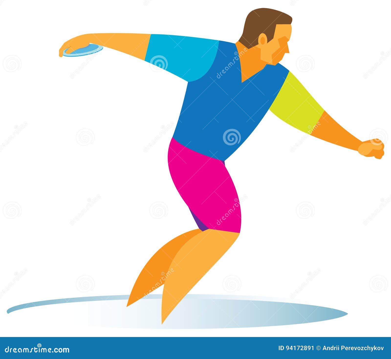 Professional Athlete is a Disk Thrower Stock Vector - Illustration of ...