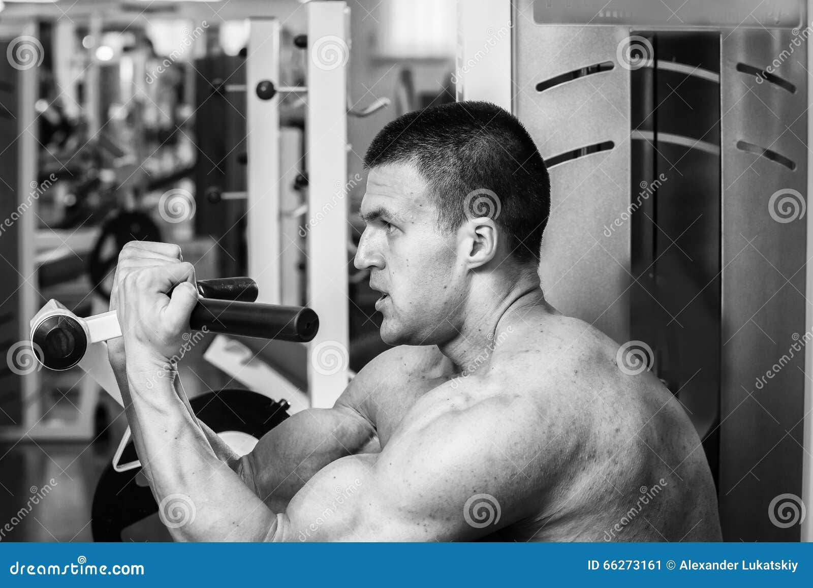 Professional Athlete Performs Exercises in the Gym Stock Image - Image ...