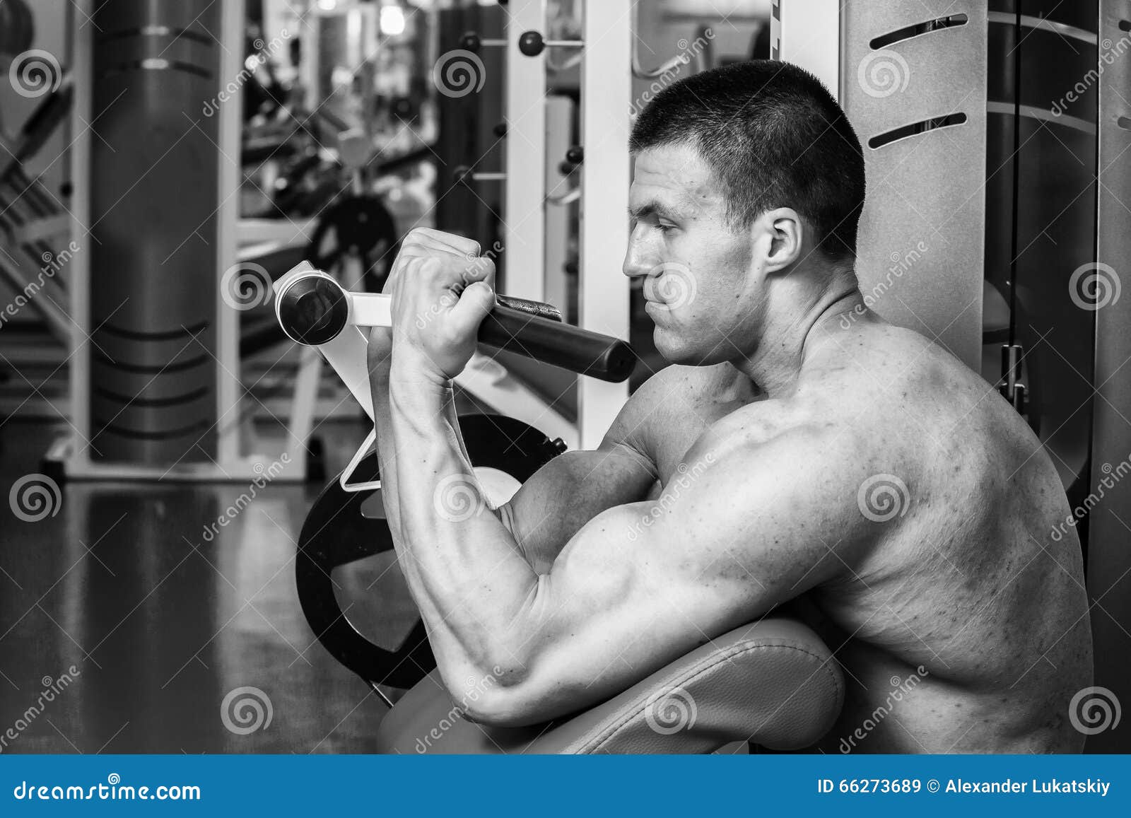 Professional Athlete Performs Exercises in the Gym Stock Image - Image ...