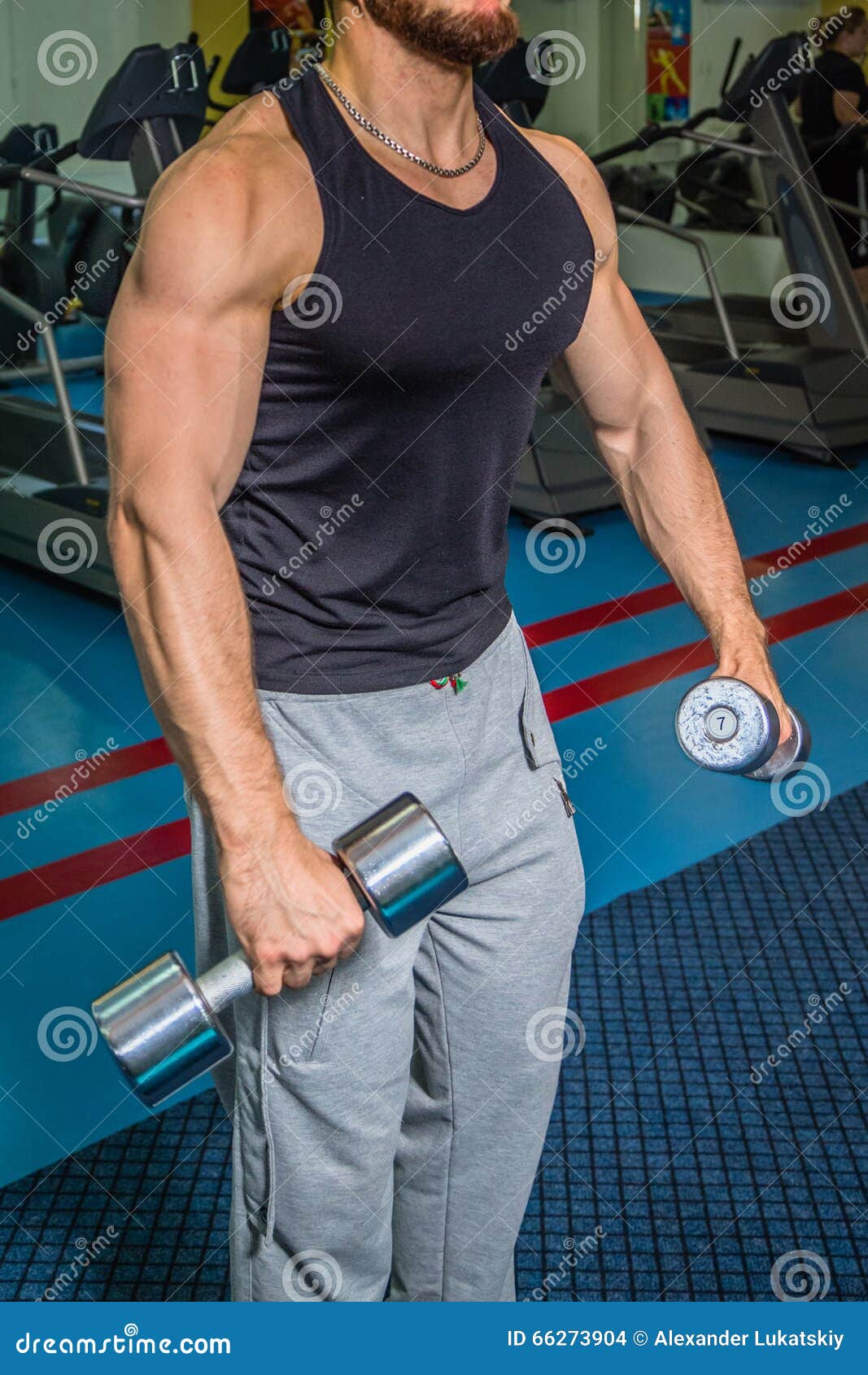 Professional Athlete Performs Exercises in the Gym Stock Photo - Image ...