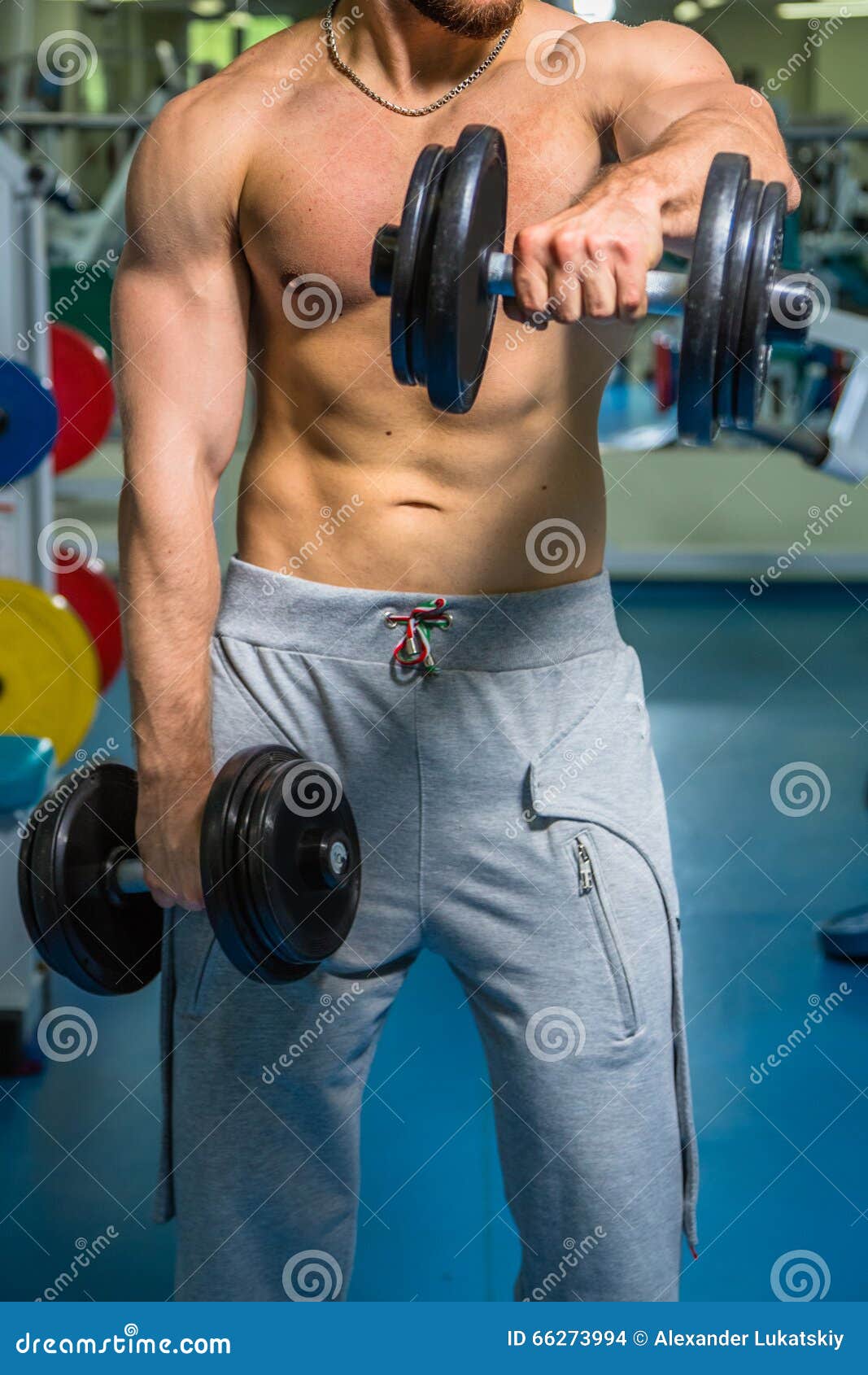 Professional Athlete Performs Exercises in the Gym Stock Photo - Image ...