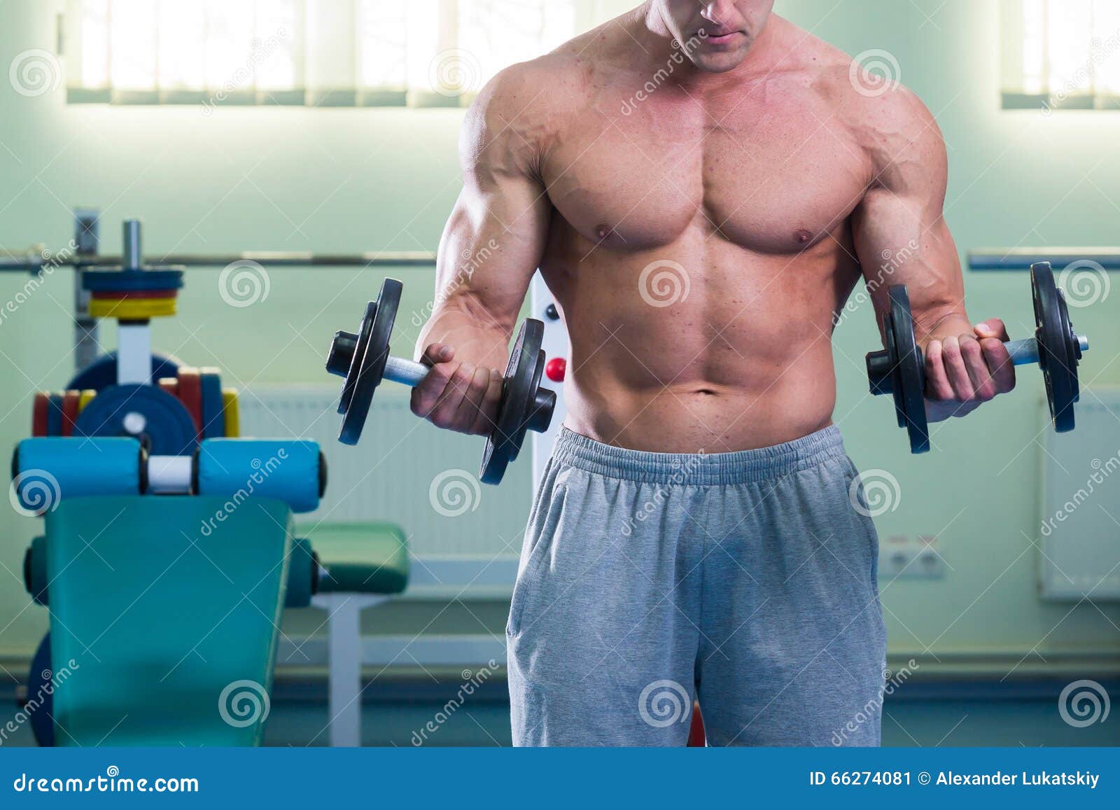 Professional Athlete Performs Exercises in the Gym Stock Image - Image ...