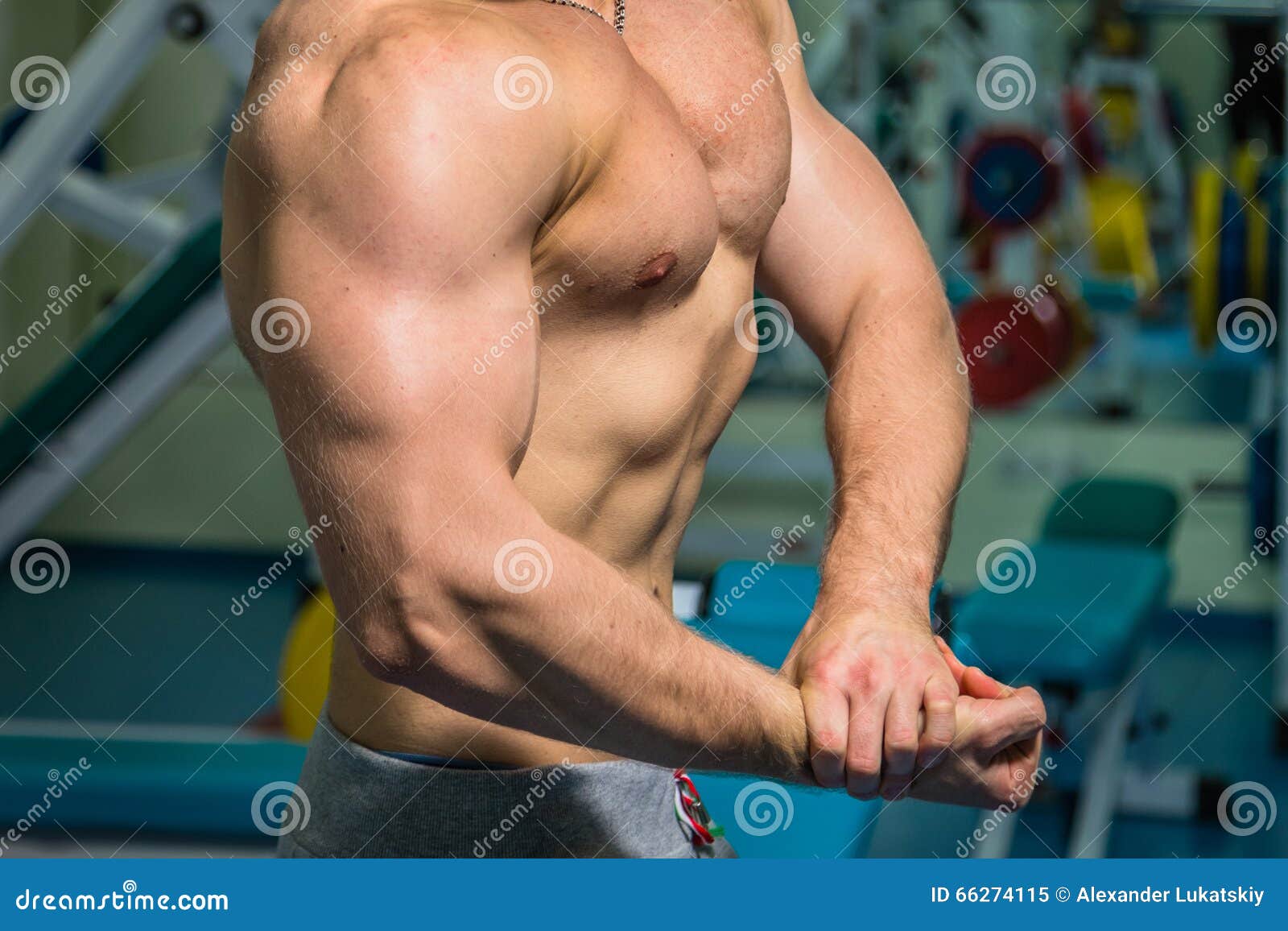 Professional Athlete Performs Exercises in the Gym Stock Image - Image ...