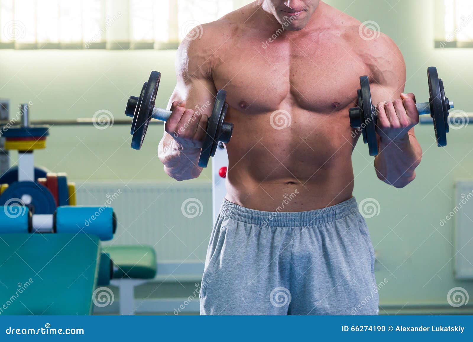 Professional Athlete Performs Exercises in the Gym Stock Photo - Image ...