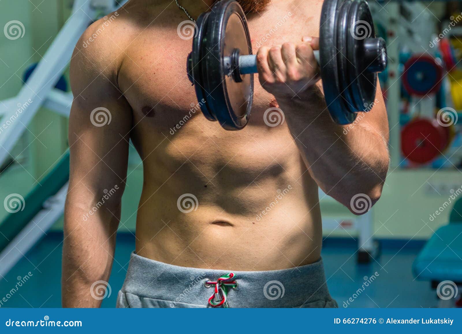 Professional Athlete Performs Exercises in the Gym Stock Photo - Image ...