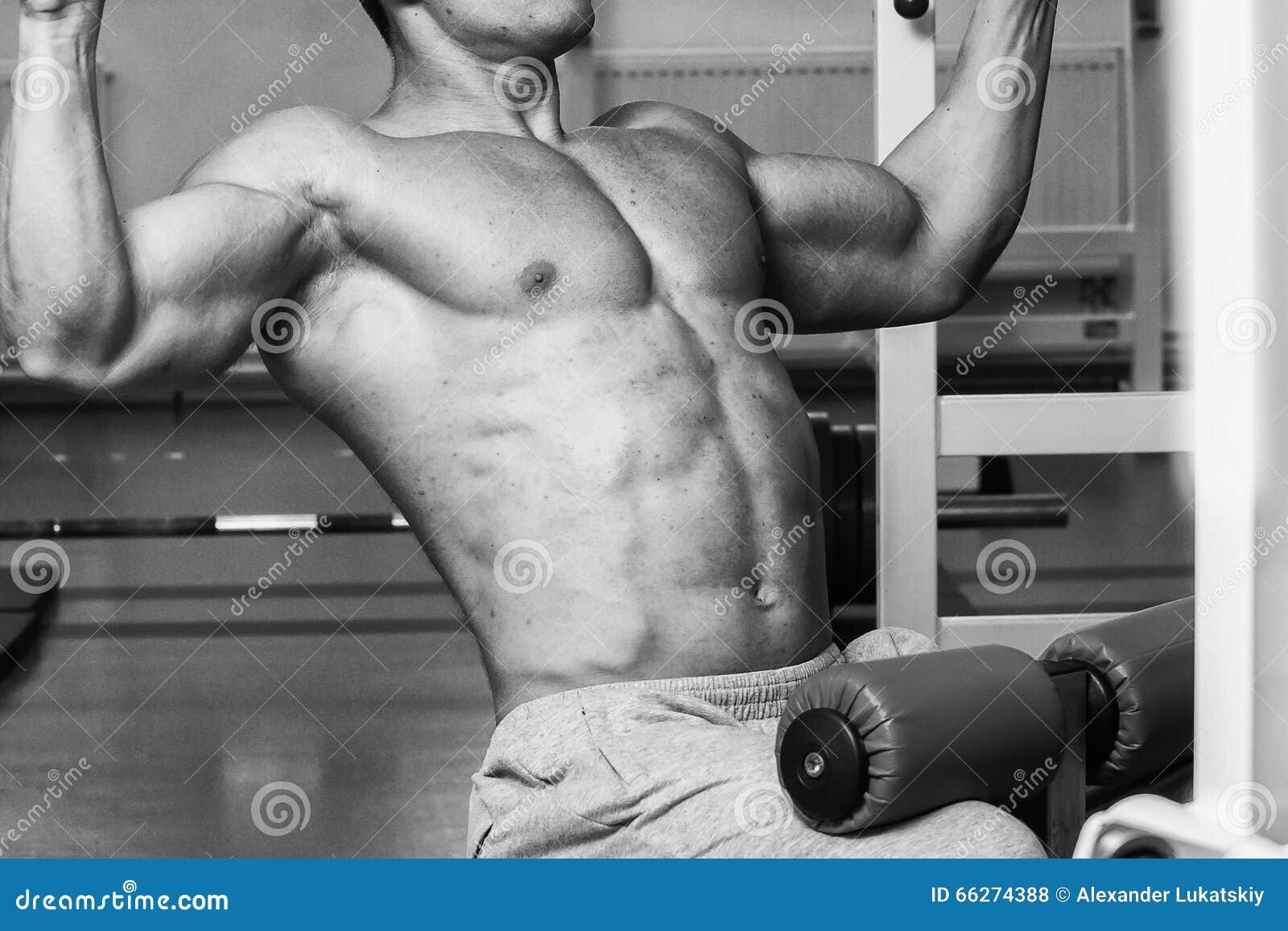Professional Athlete Performs Exercises in the Gym Stock Photo - Image ...