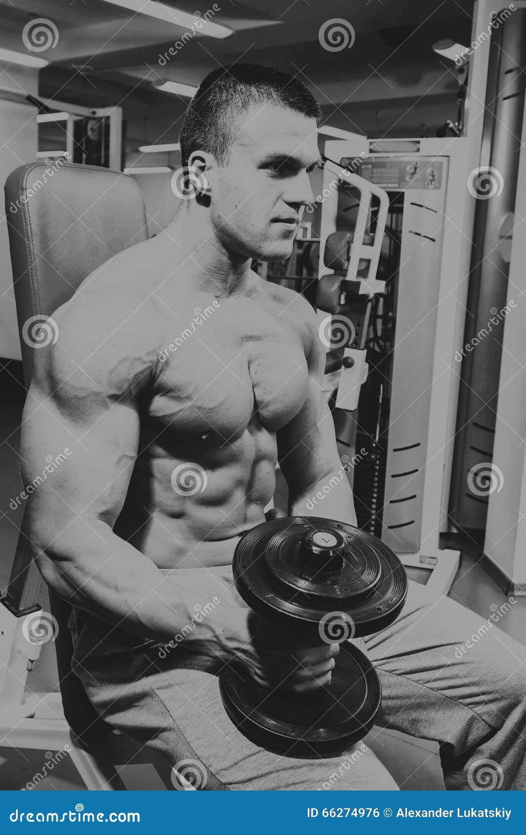 Professional Athlete Performs Exercises in the Gym Stock Photo - Image ...