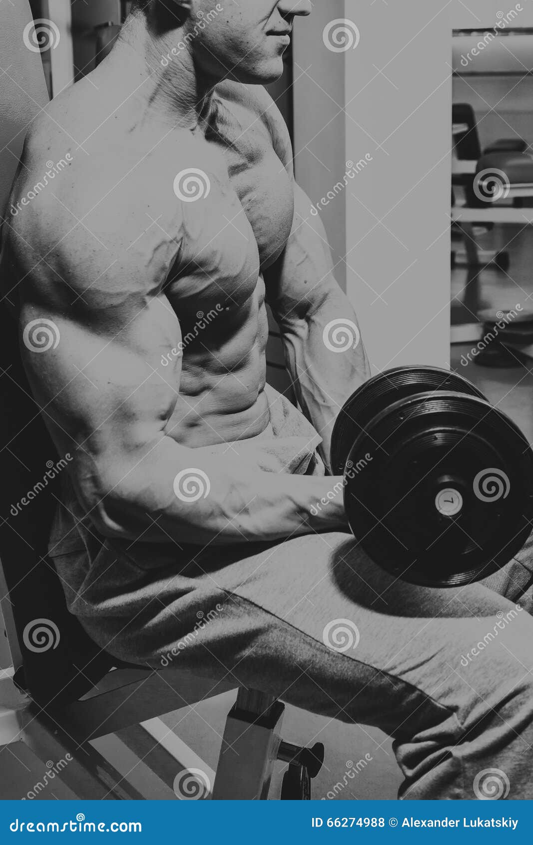 Professional Athlete Performs Exercises in the Gym Stock Photo - Image ...