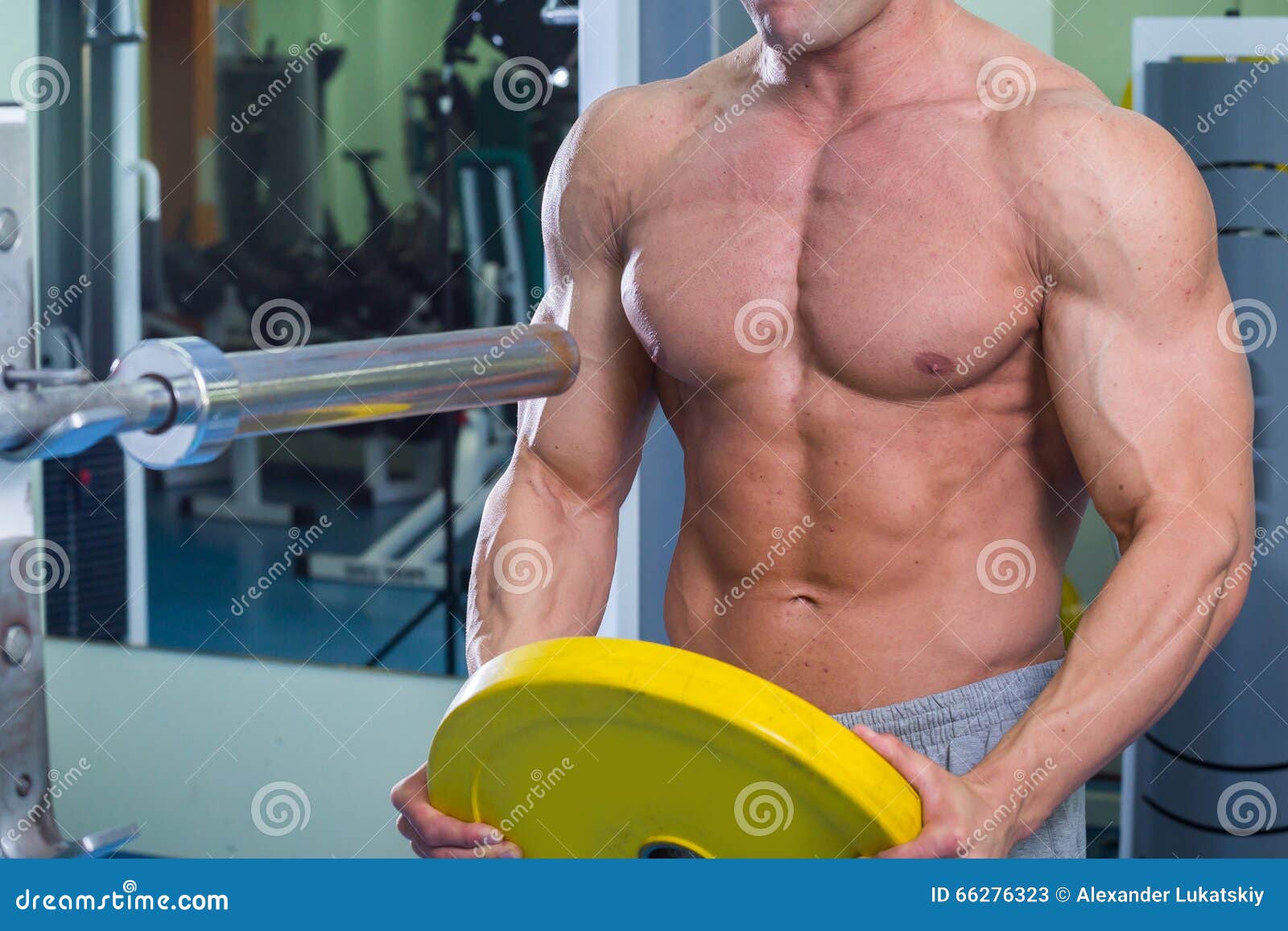 Professional Athlete Performs Exercises in the Gym Stock Image - Image ...
