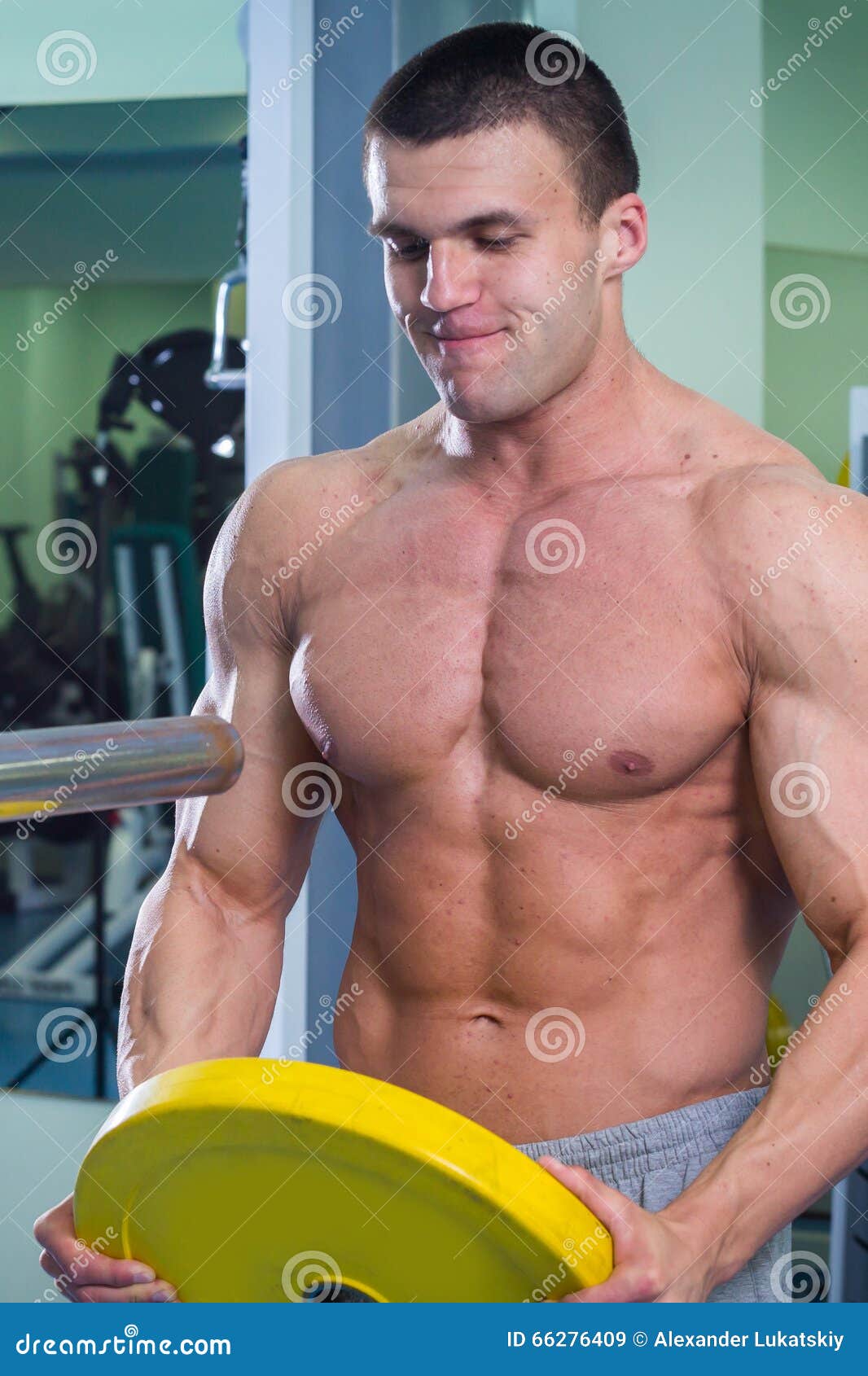 Professional Athlete Performs Exercises in the Gym Stock Image - Image ...