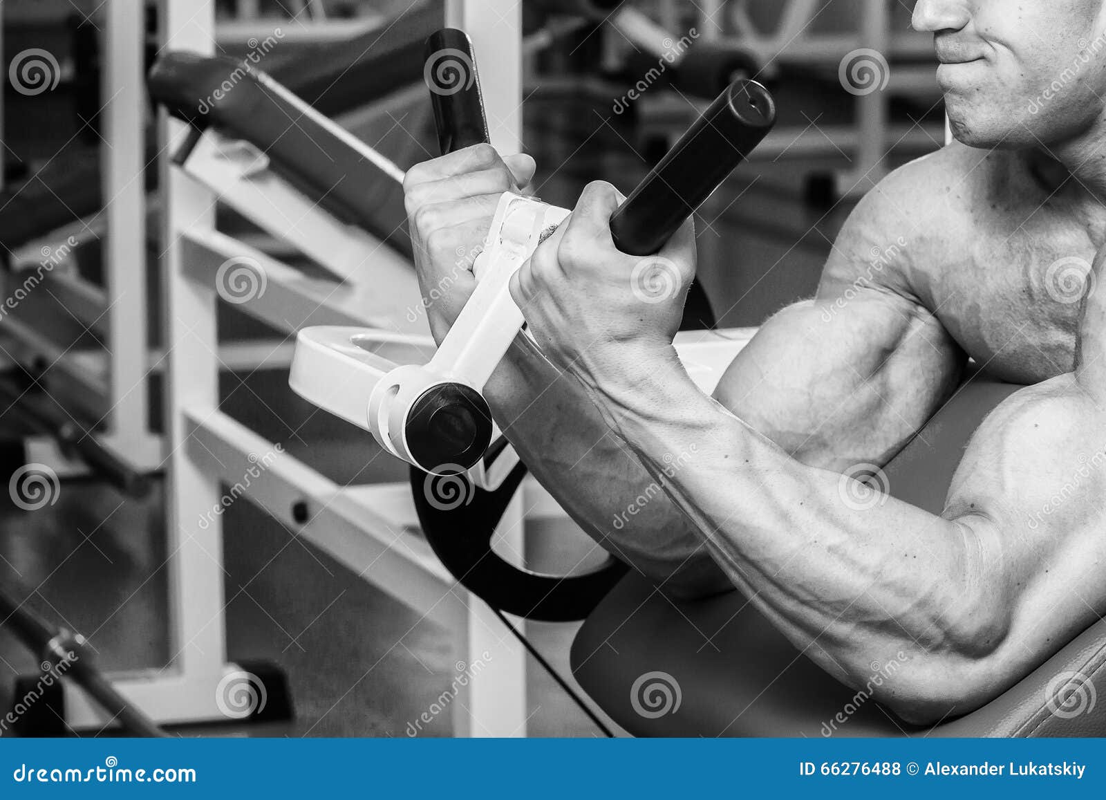 Professional Athlete Performs Exercises in the Gym Stock Photo - Image ...