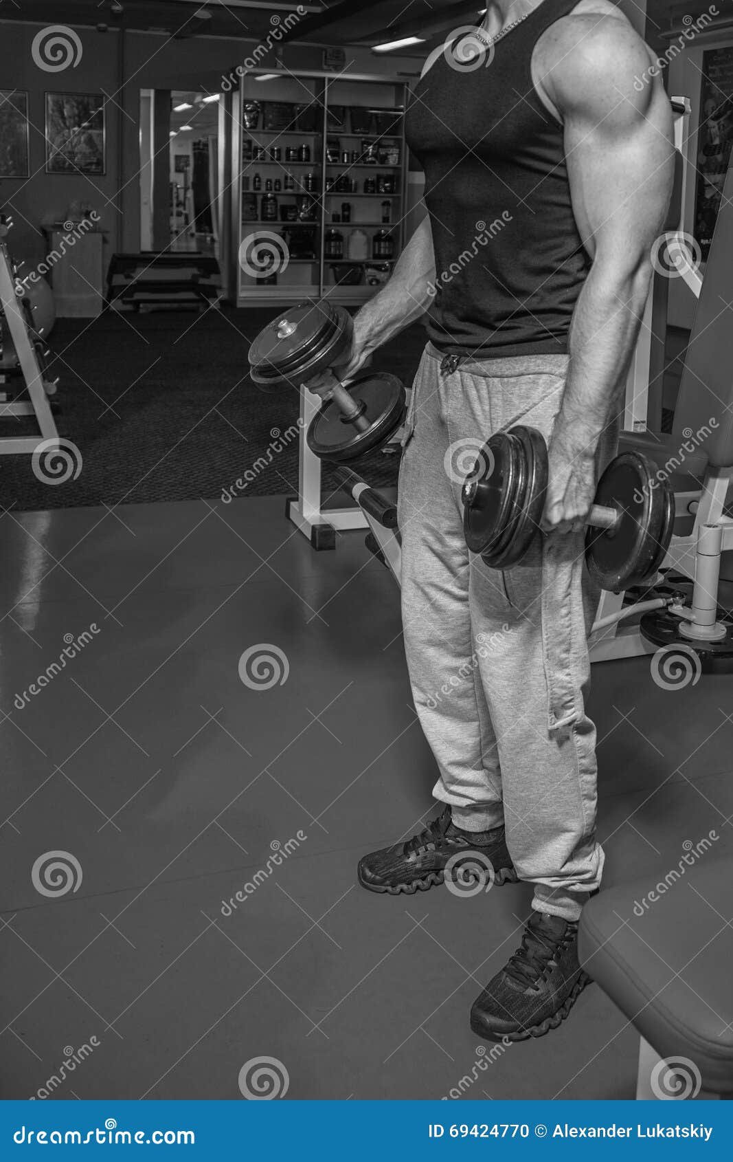Professional Athlete Performs Exercises in the Gym Stock Photo - Image ...
