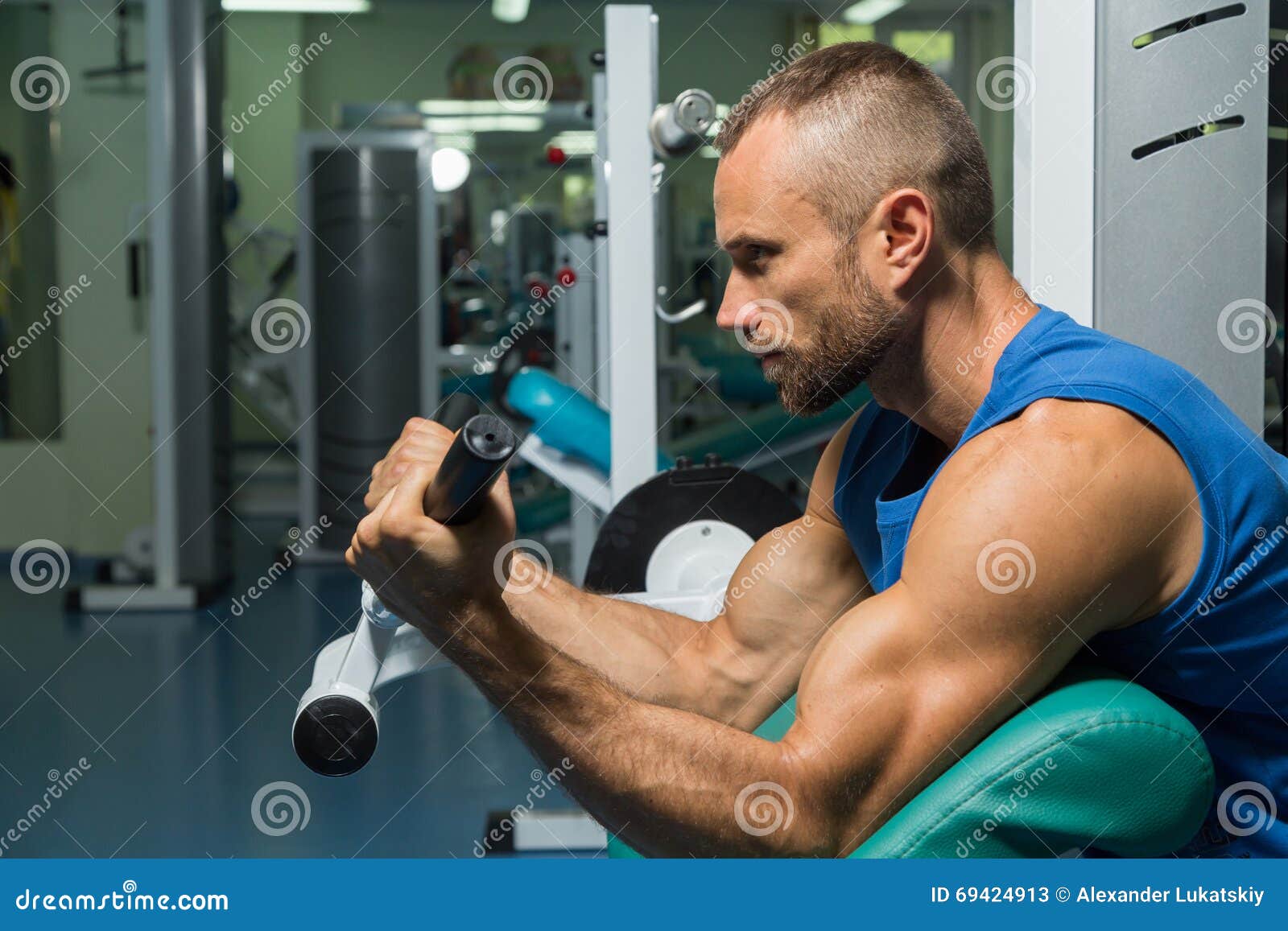 Professional Athlete Performs Exercises in the Gym Stock Image - Image ...