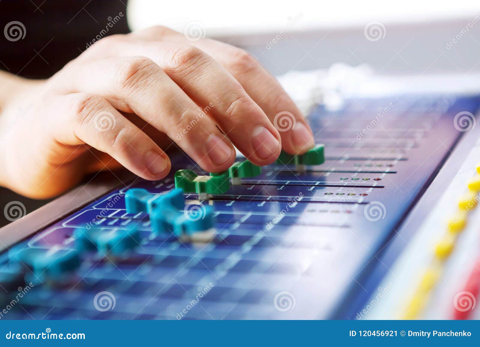 Professional Audio Mixing Concole. Stock Image - Image of digital ...