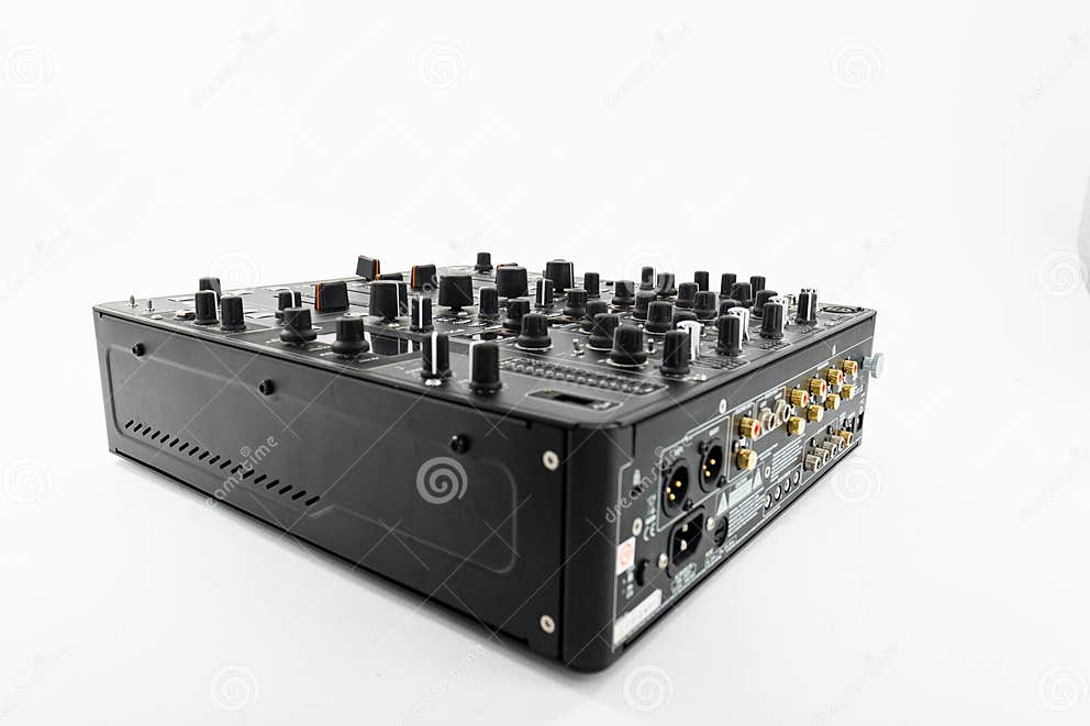 Professional Audio Mixer Console with Various Controls and Inputs Stock ...