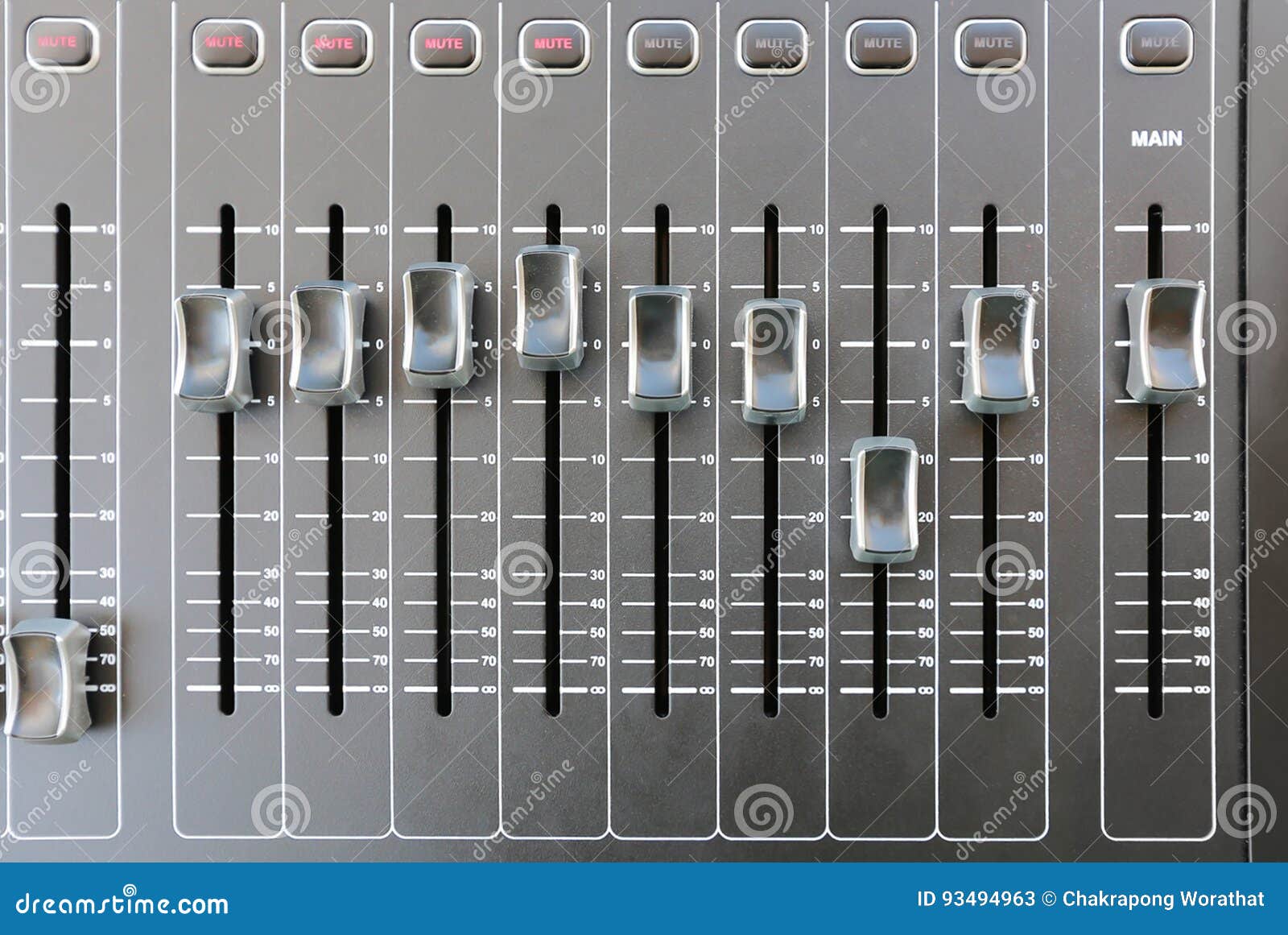 Professional Audio Mixing Console Buttons. Top View Stock Illustration ...