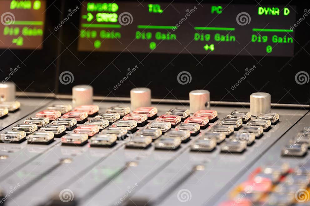 Professional Audio Mixing Console with Sliders, Knobs, and Digital ...