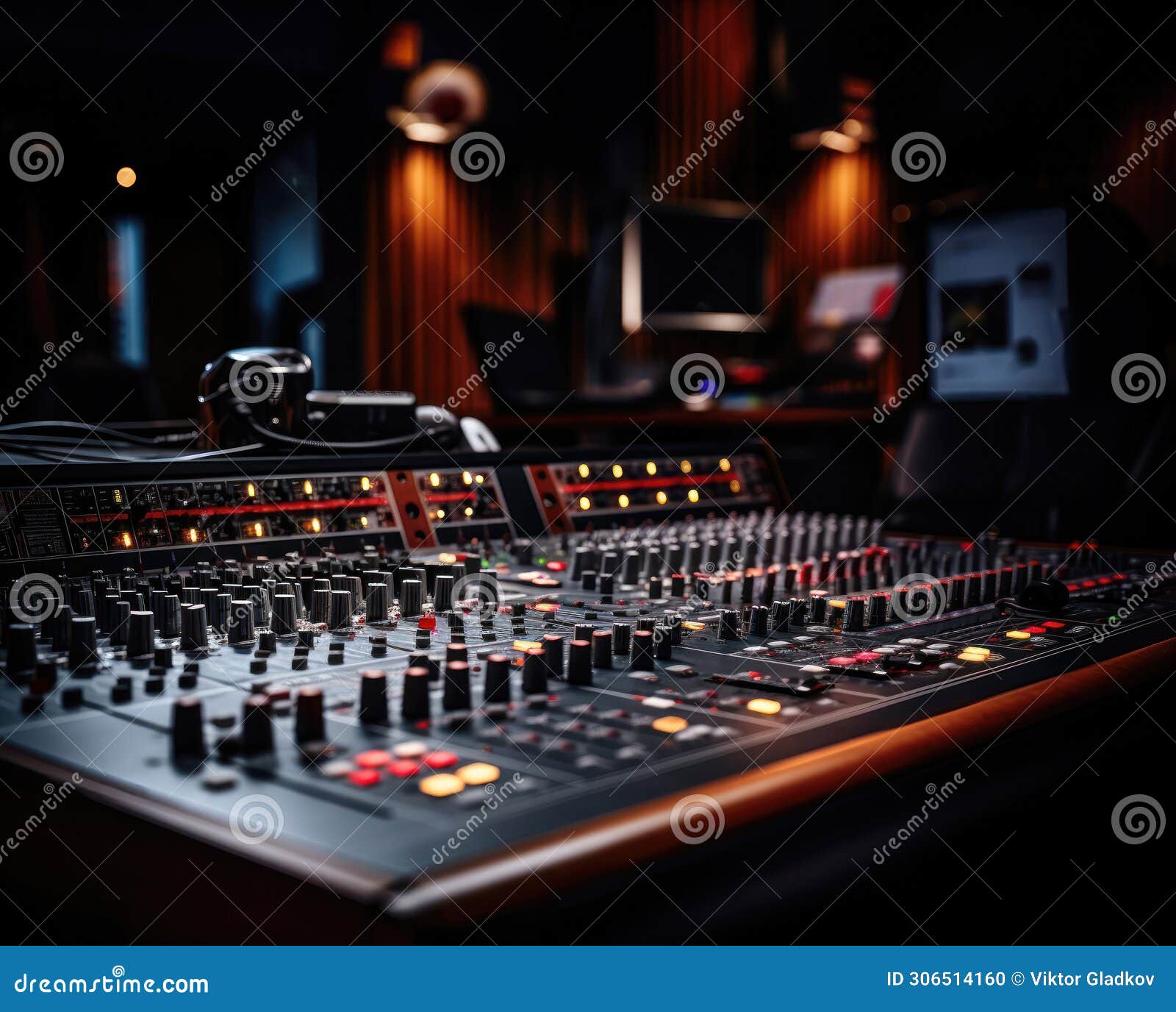 Professional Audio Mixing Console in Studio. Generative AI Stock Photo ...