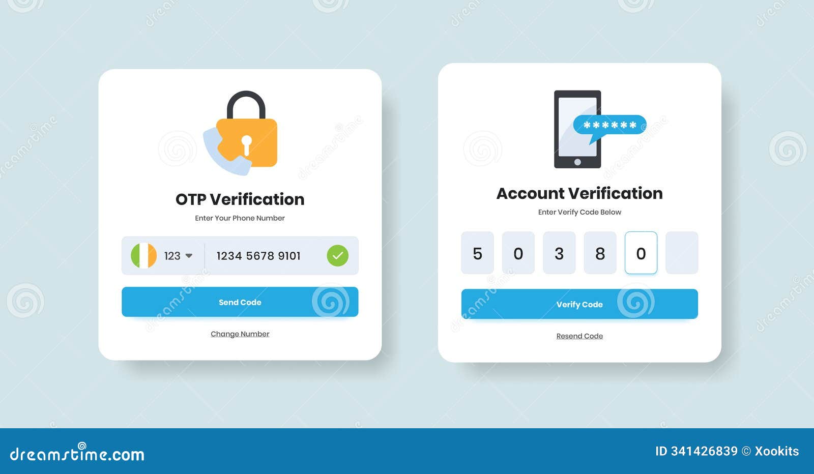 Professional Authentication and Otp Security Verification Popup Design with Illustration Stock ...