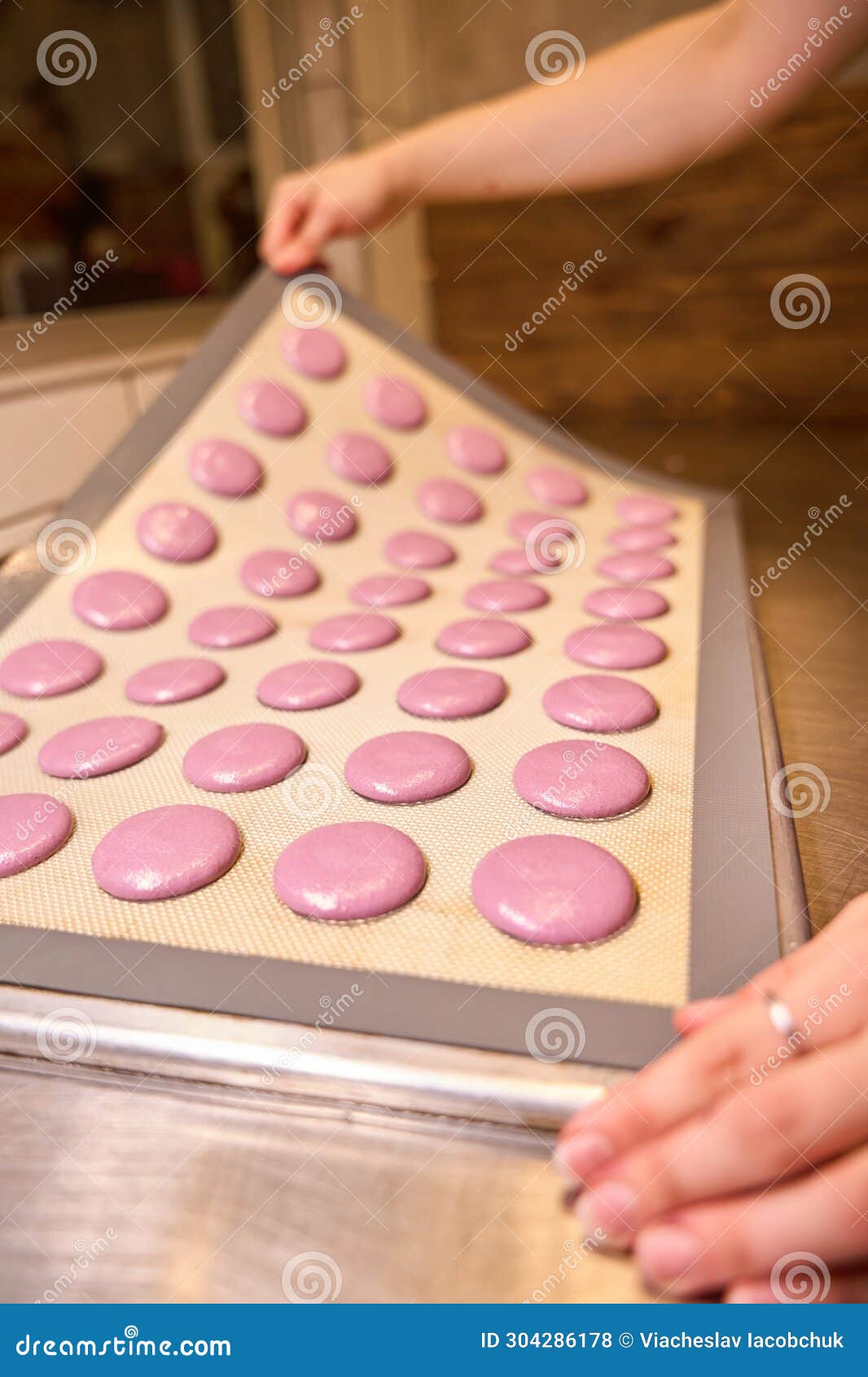 Professional Baker is Preparing Batch of Cookies for Baking Stock Photo ...