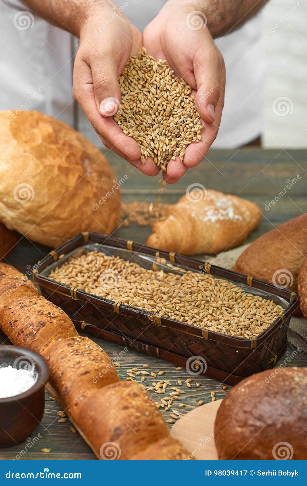 Professional Baker Working at His Kitchen Stock Image - Image of ...