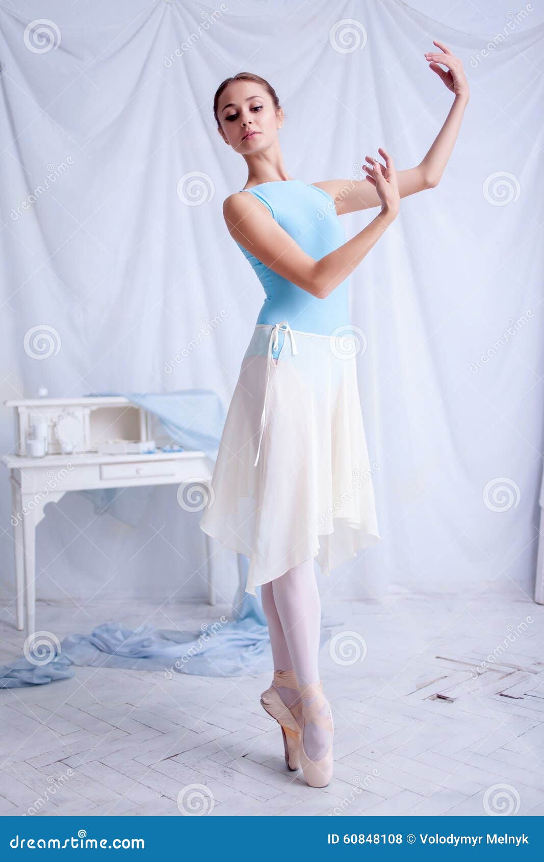 Professional Ballet Dancer Posing on White Stock Photo - Image of ...