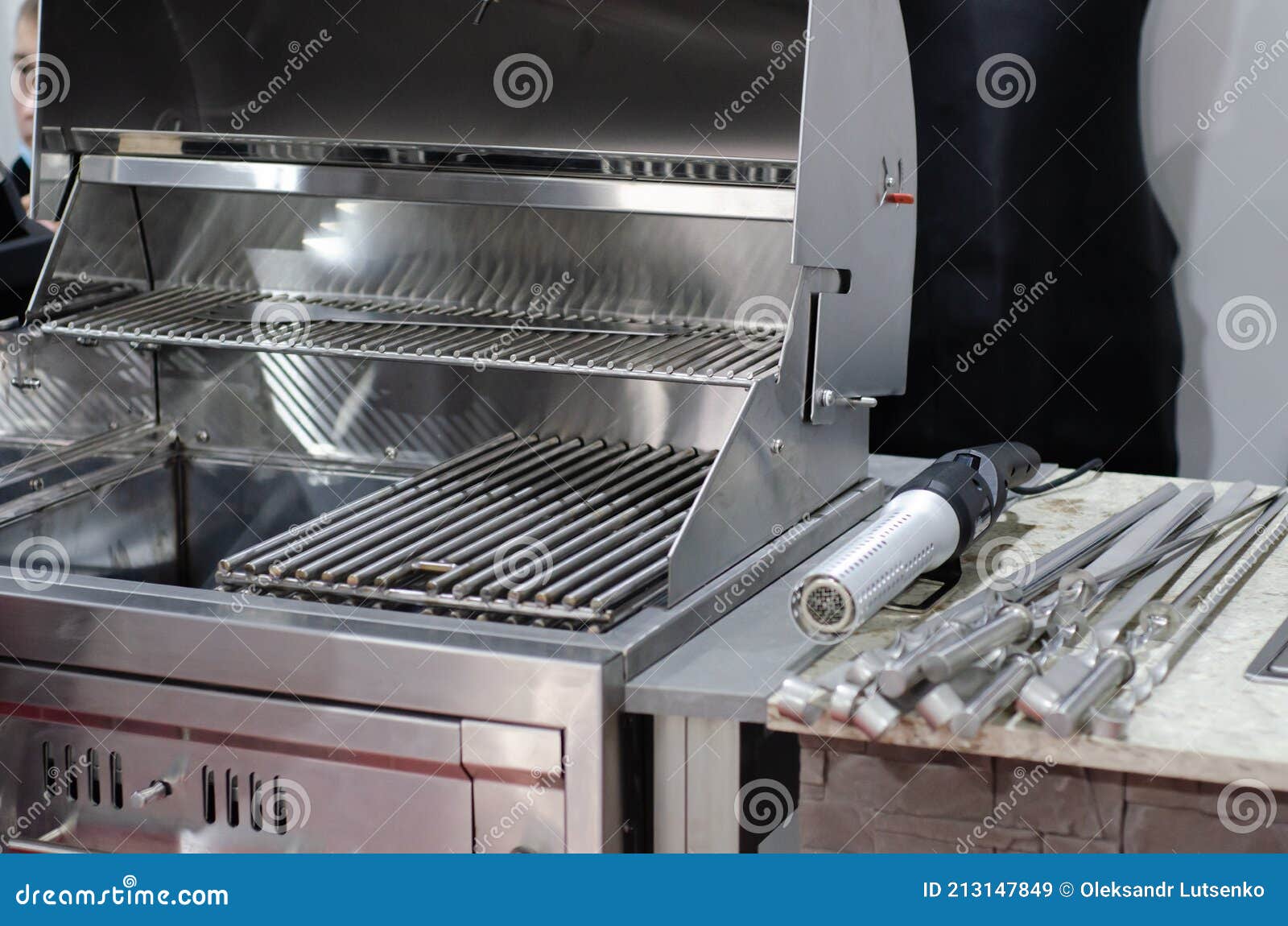 Professional Barbeque Grill for Sale in the Store Stock Image - Image ...