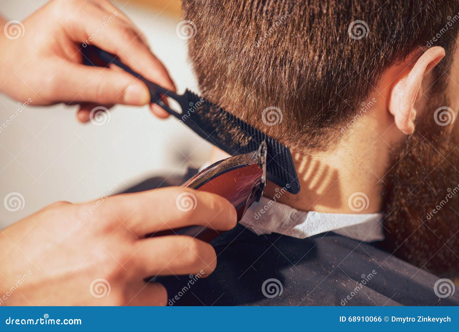 Professional Barber Cutting Hair of His Client Stock Photo - Image of ...
