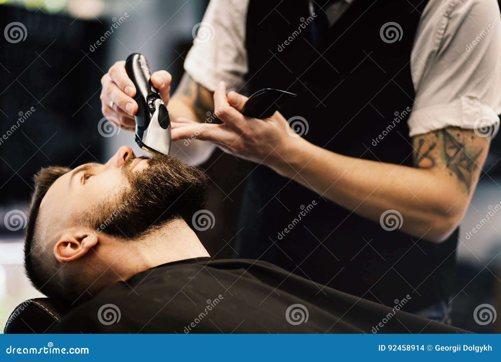 Professional Barber Doing a Haircut Stock Photo - Image of adult ...