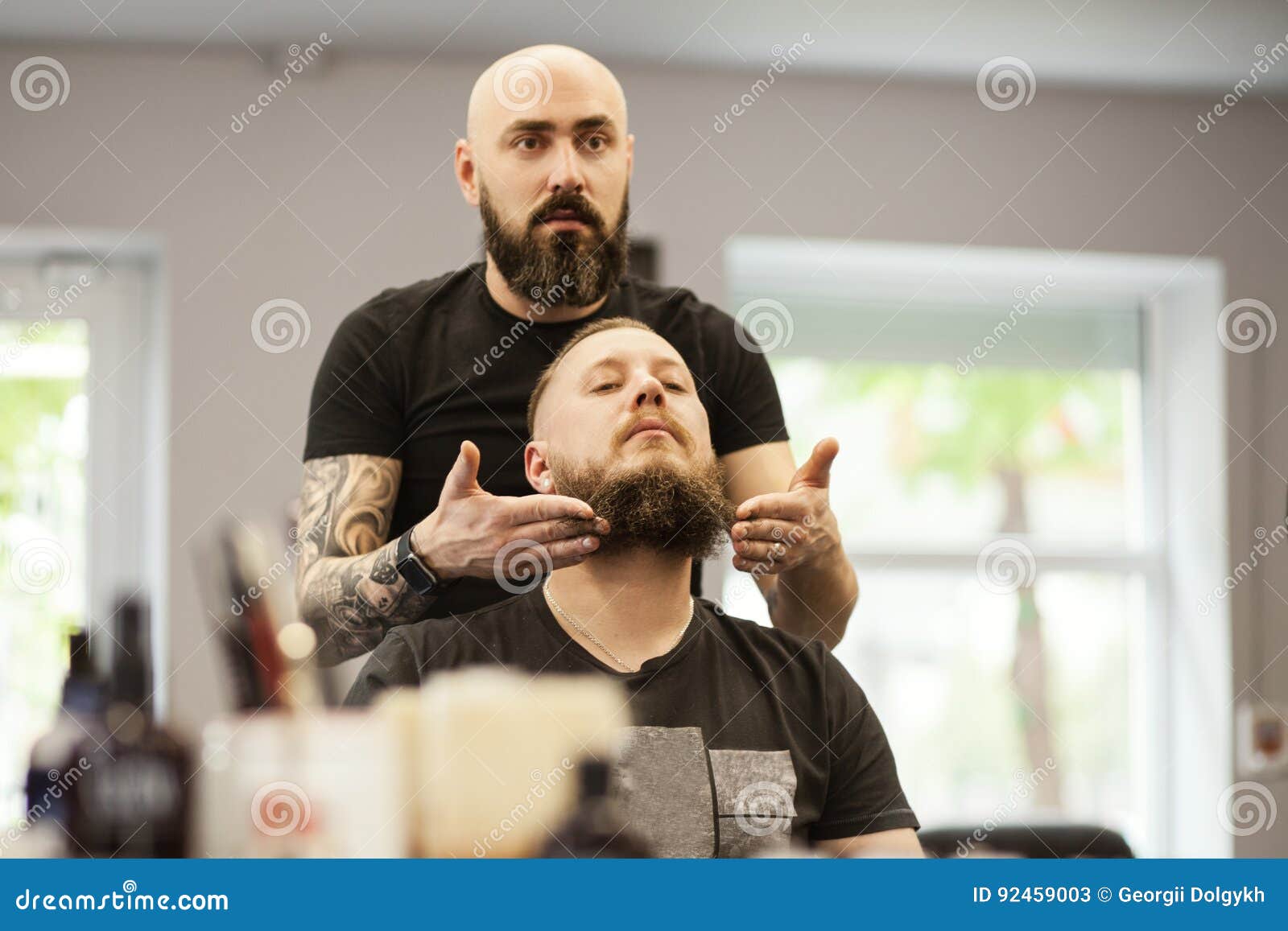 Professional Barber Doing a Haircut Stock Image - Image of hairstyle ...