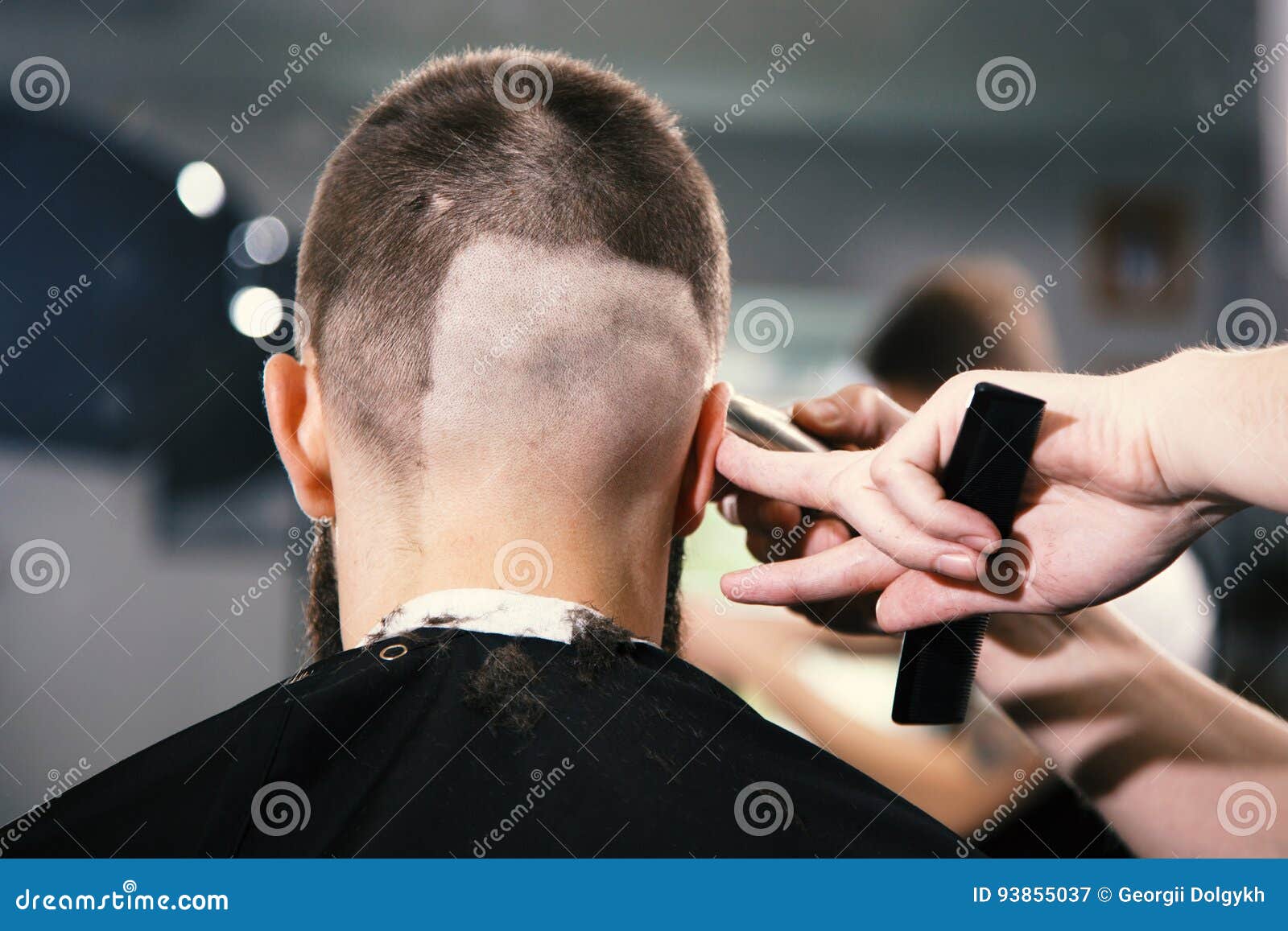 Professional Barber Doing a Haircut Stock Image - Image of care, adult ...