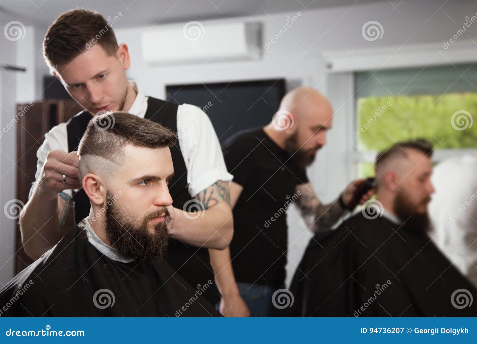 Professional Barber Doing a Haircut Stock Image - Image of comb ...
