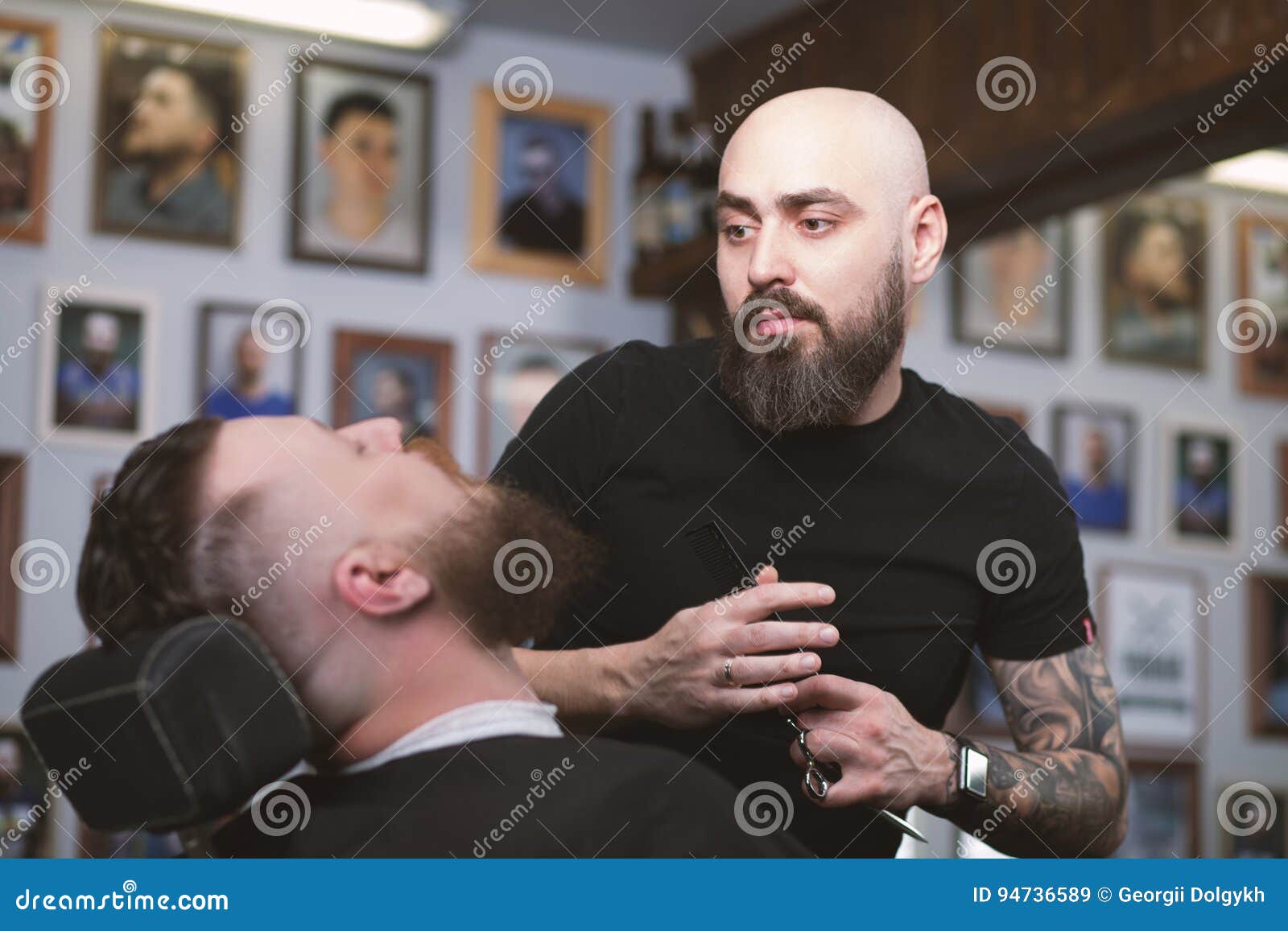 Professional Barber Doing a Haircut Stock Image - Image of light ...