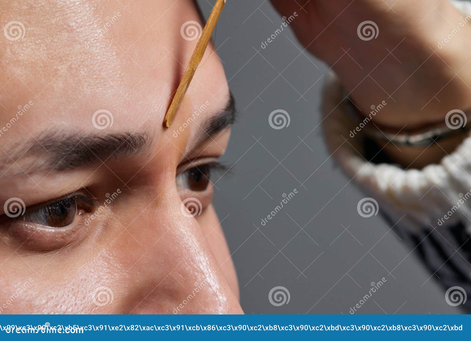 Professional Barber Doing Threading Procedure and Correcting Shape of ...