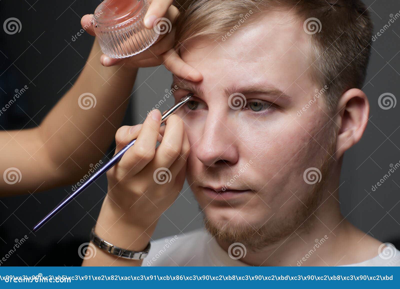 Professional Barber Doing Threading Procedure and Correcting Shape of ...