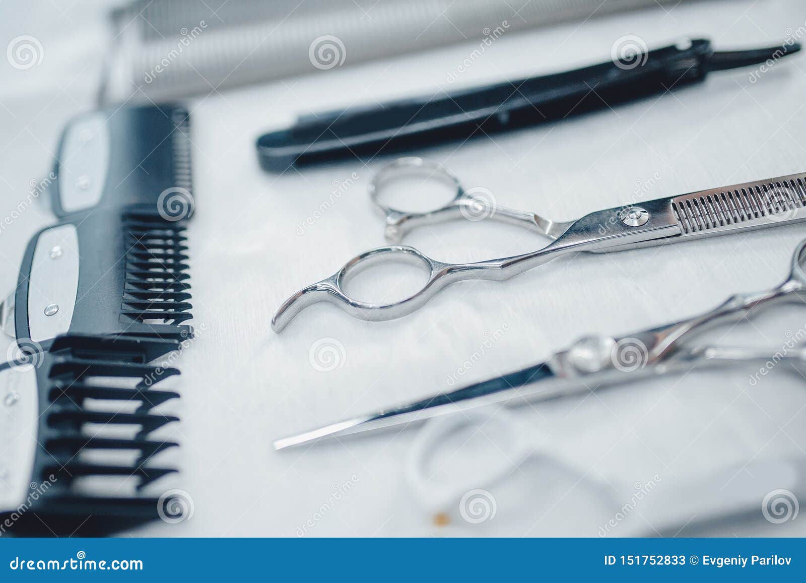 Professional Barber Tools for Barbershop, Work Place Stock Image ...