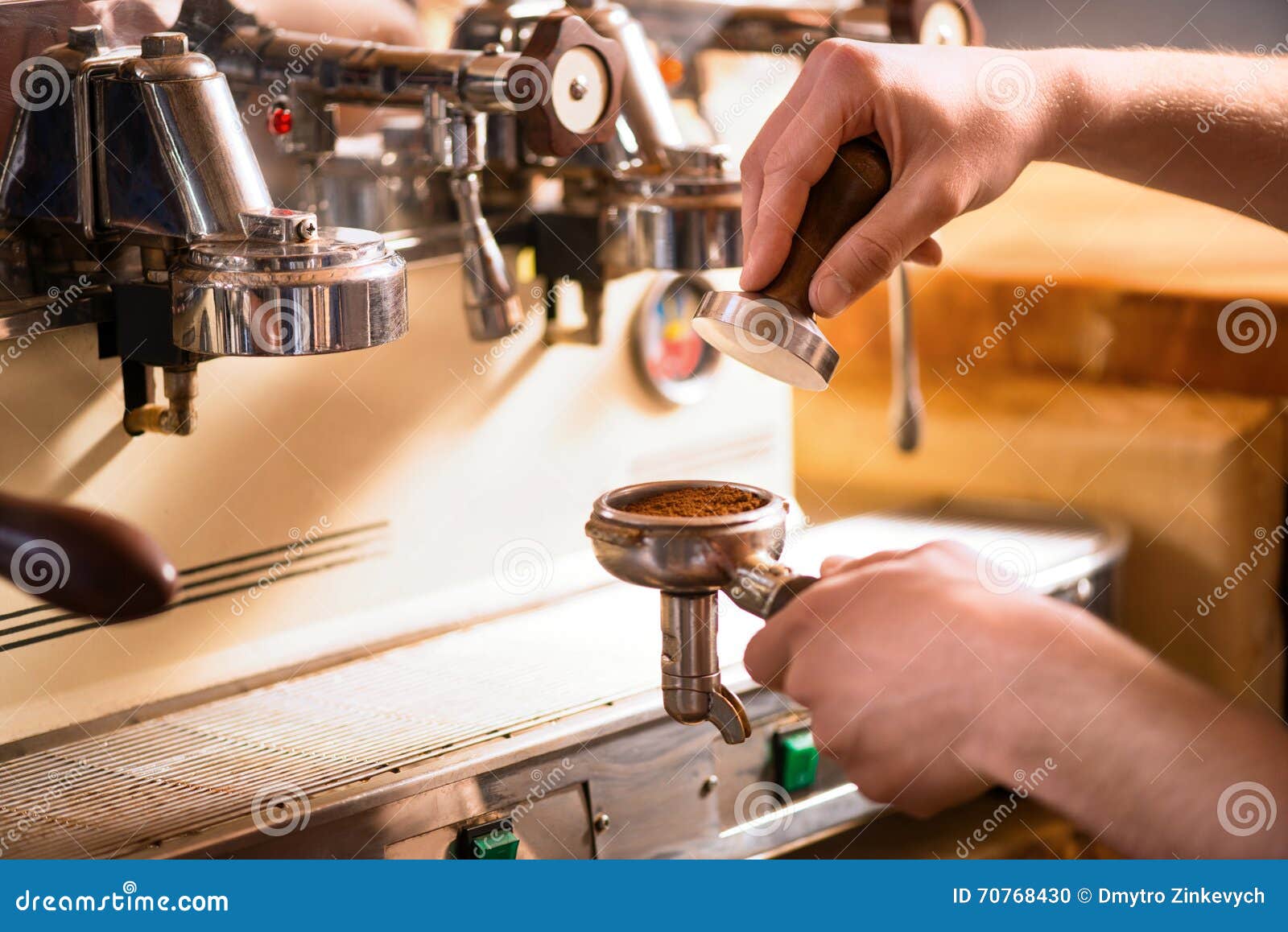 Professional Barista Going To Make Coffee Stock Photo - Image of male ...