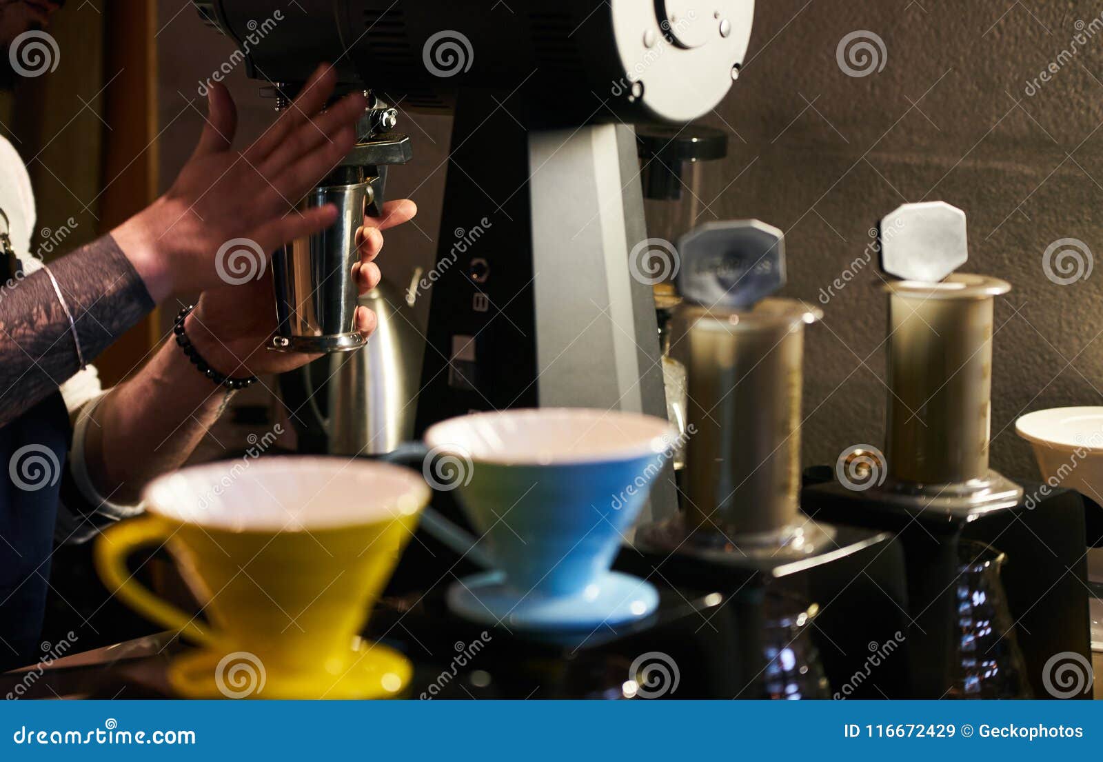 Professional Barista Prepare Coffee Stock Image - Image of food ...