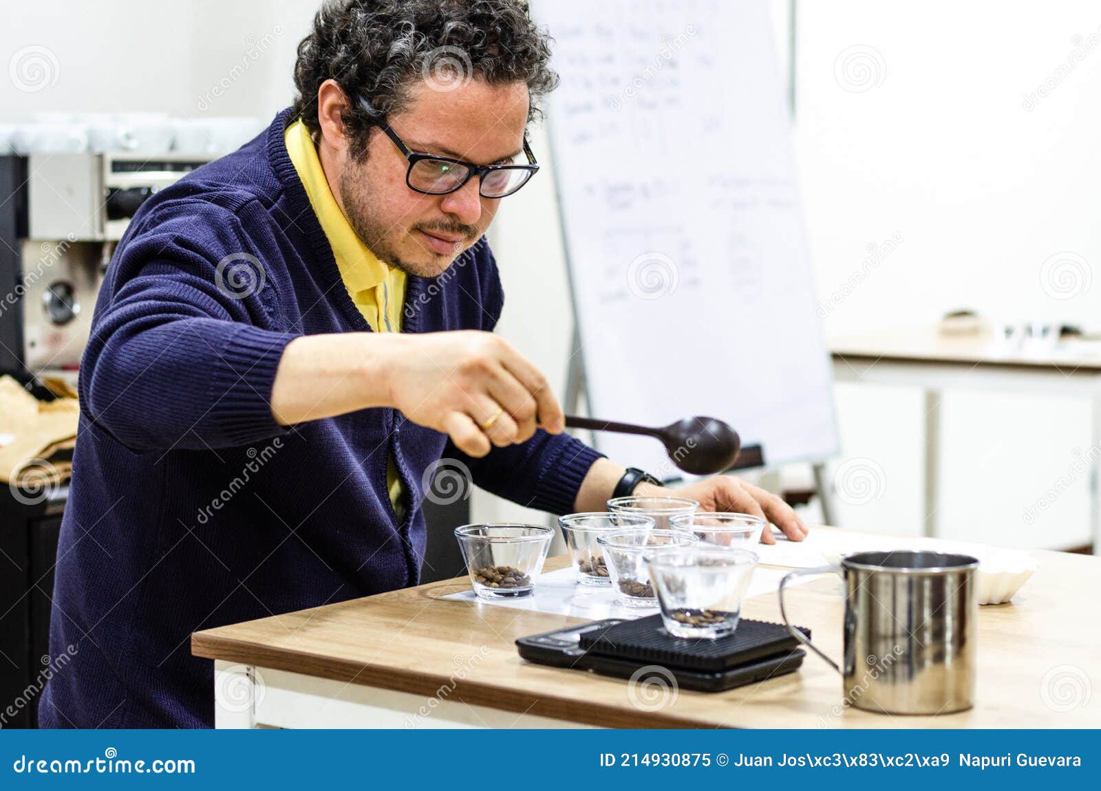 Professional Barista Testing the Taste of a New Coffee. Stock Image ...