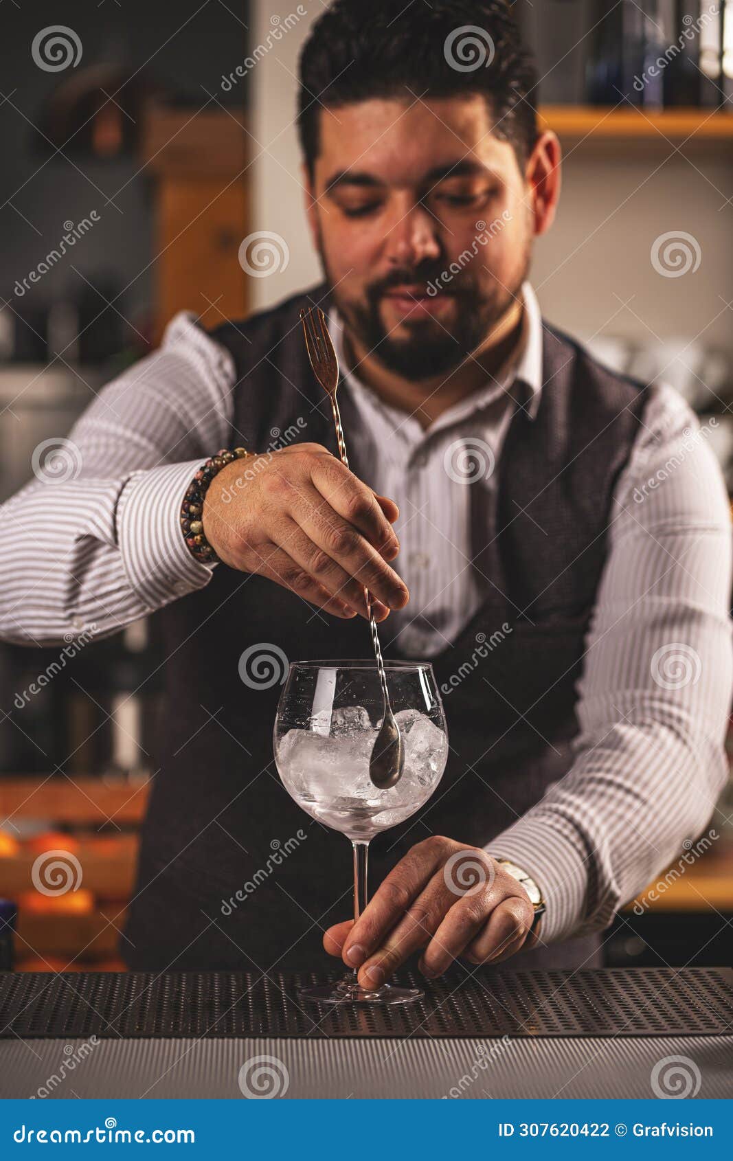 Professional Bartender at Work Stock Photo - Image of served, aperitif ...