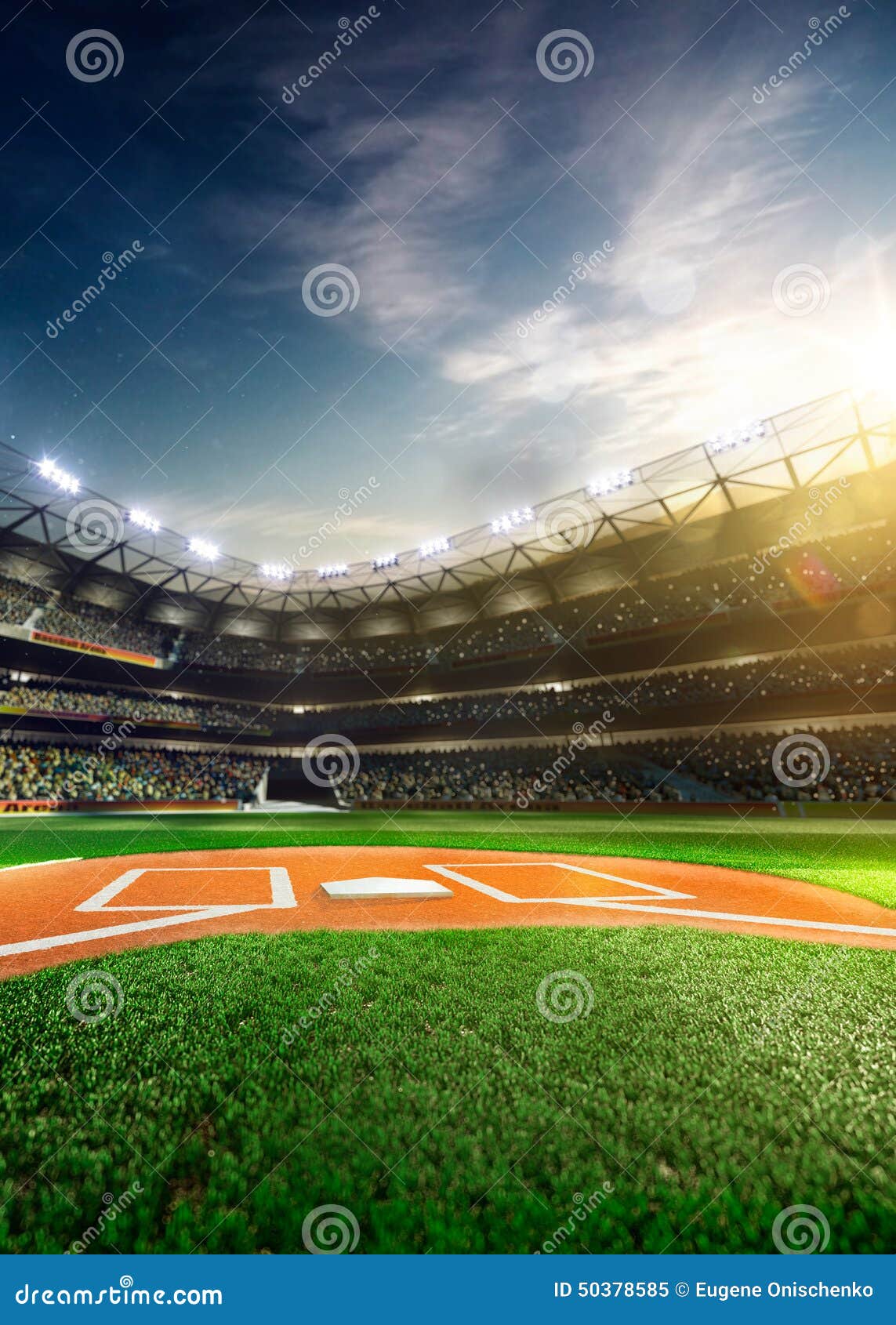 Professional Baseball Grand Arena in Sunlight Stock Image - Image of ...