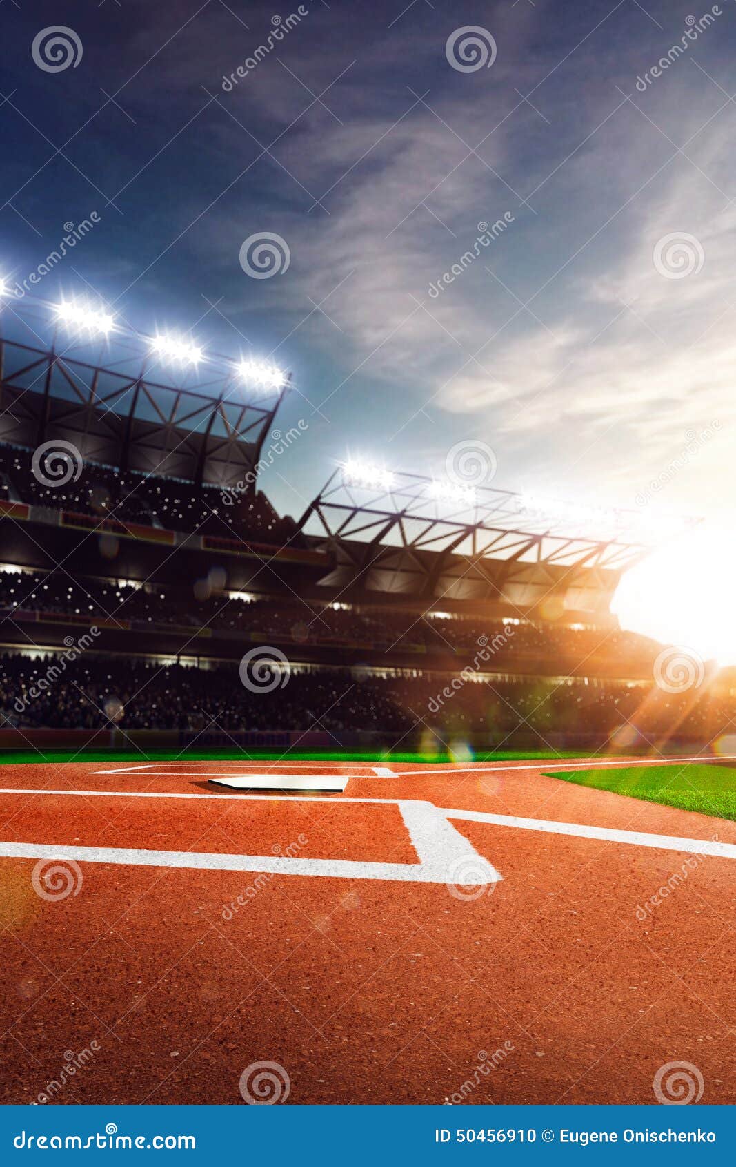 Professional Baseball Grand Arena in Sunlight Stock Photo - Image of ...
