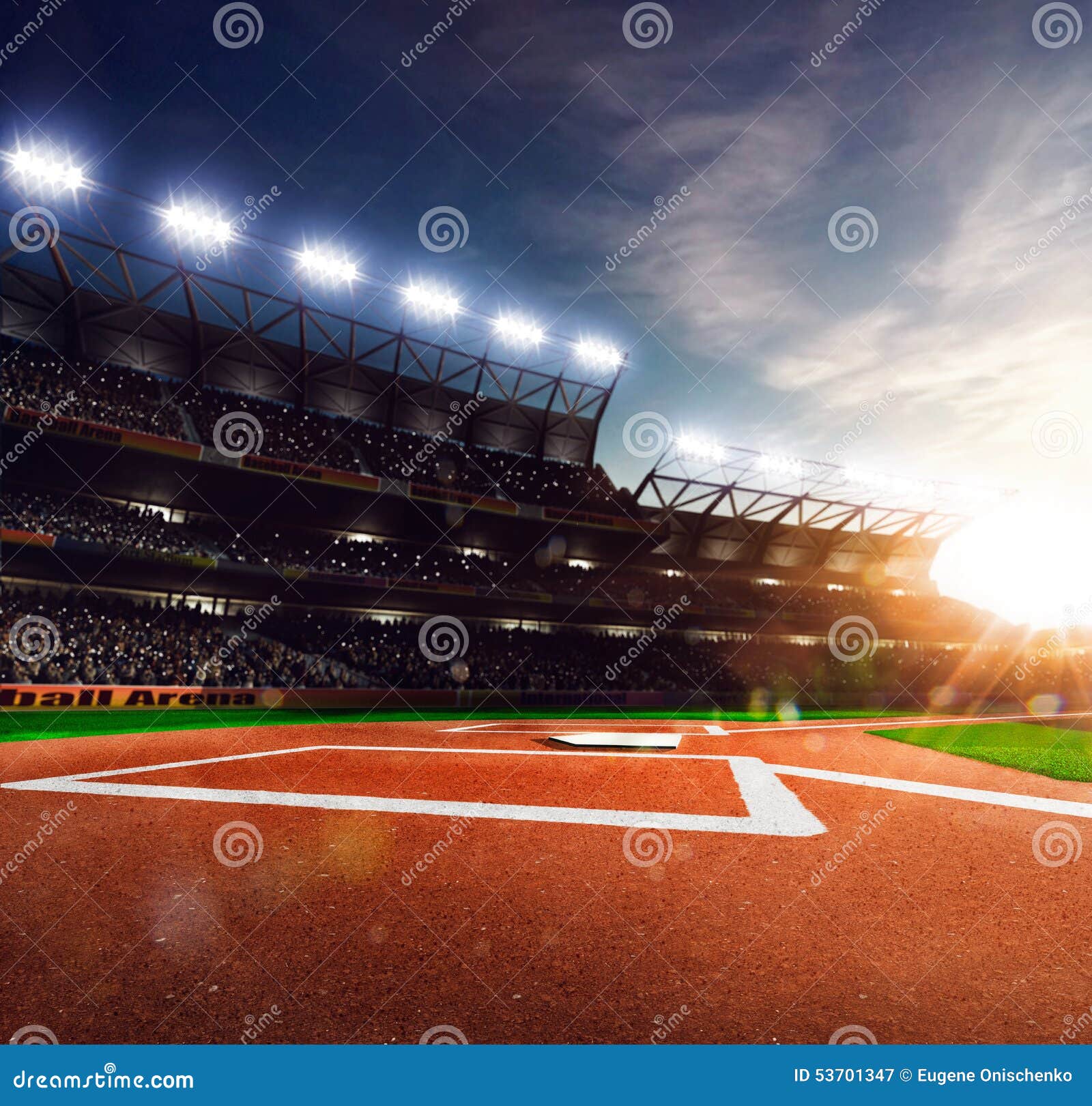 Professional Baseball Grand Arena in Sunlight Stock Image - Image of ...
