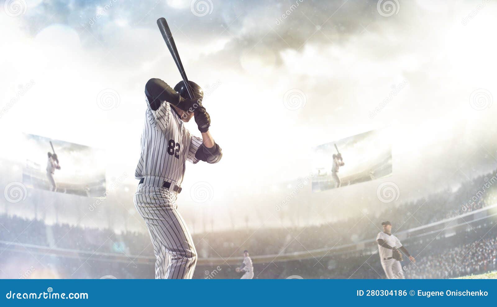 Professional Baseball Player in Action on Grand Arena Stock Photo ...