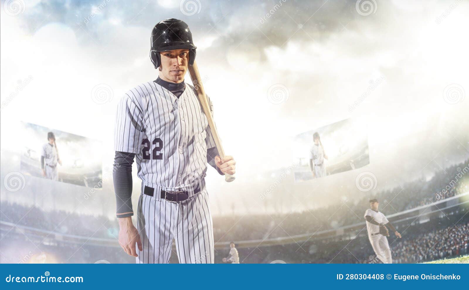 Professional Baseball Player in Action on Grand Arena Stock Photo ...
