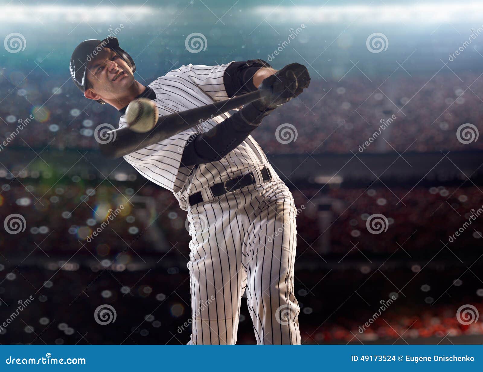 Professional Baseball Player in Action Stock Photo - Image of sports ...