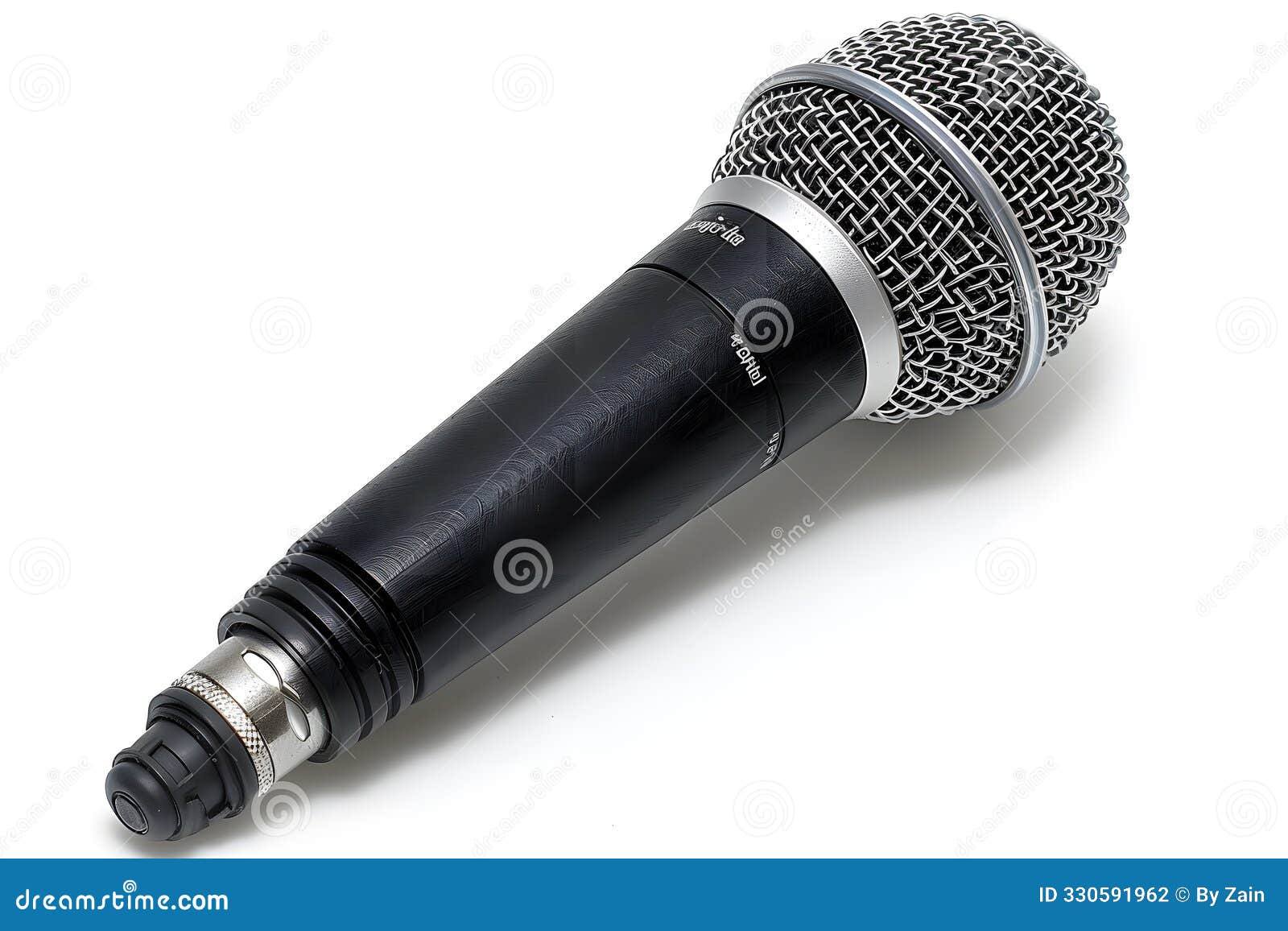 Professional Black Microphone with Metal Mesh Grill Isolated White ...