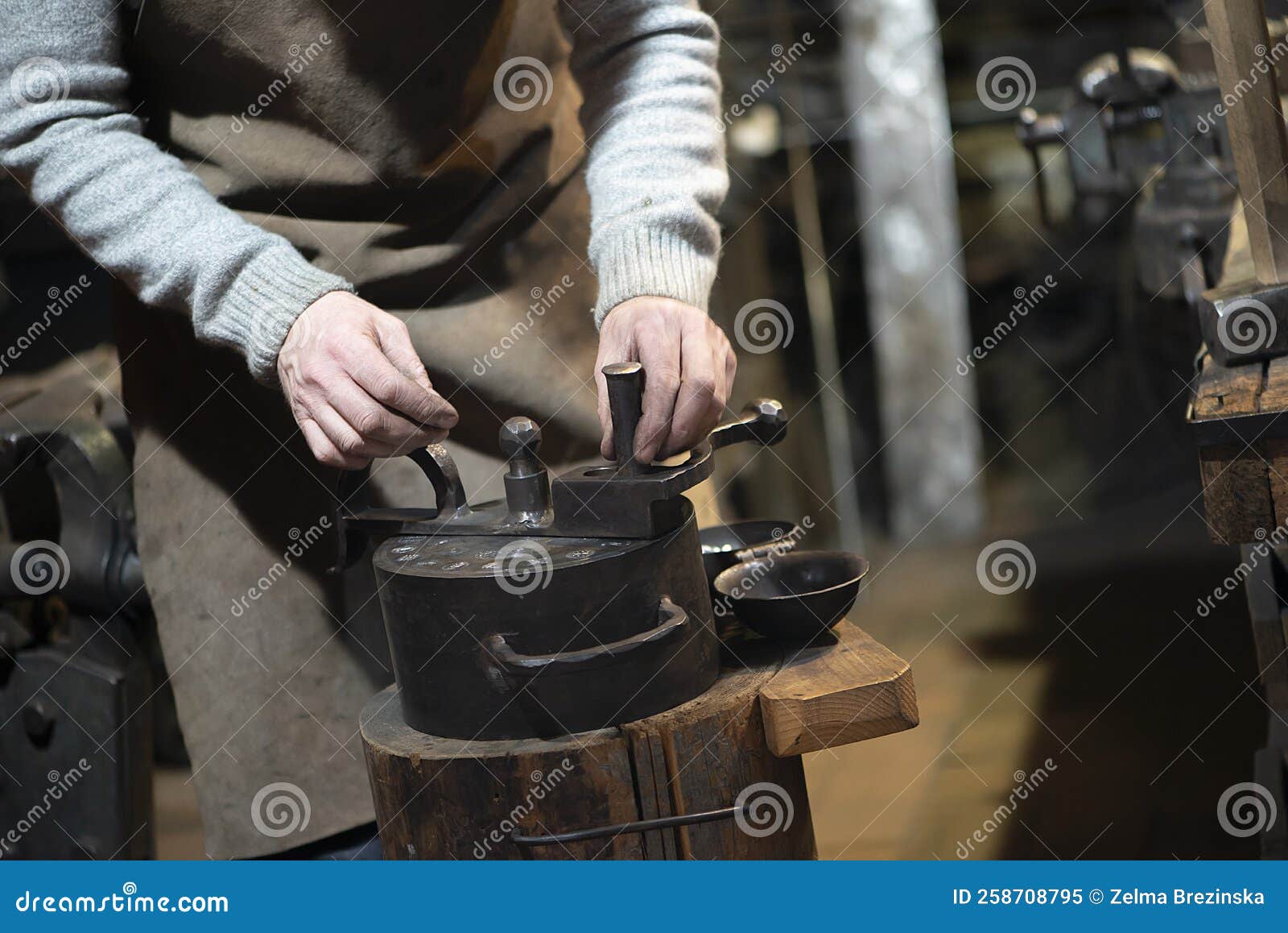 Professional Blacksmith Working with Metal Stock Image - Image of ...