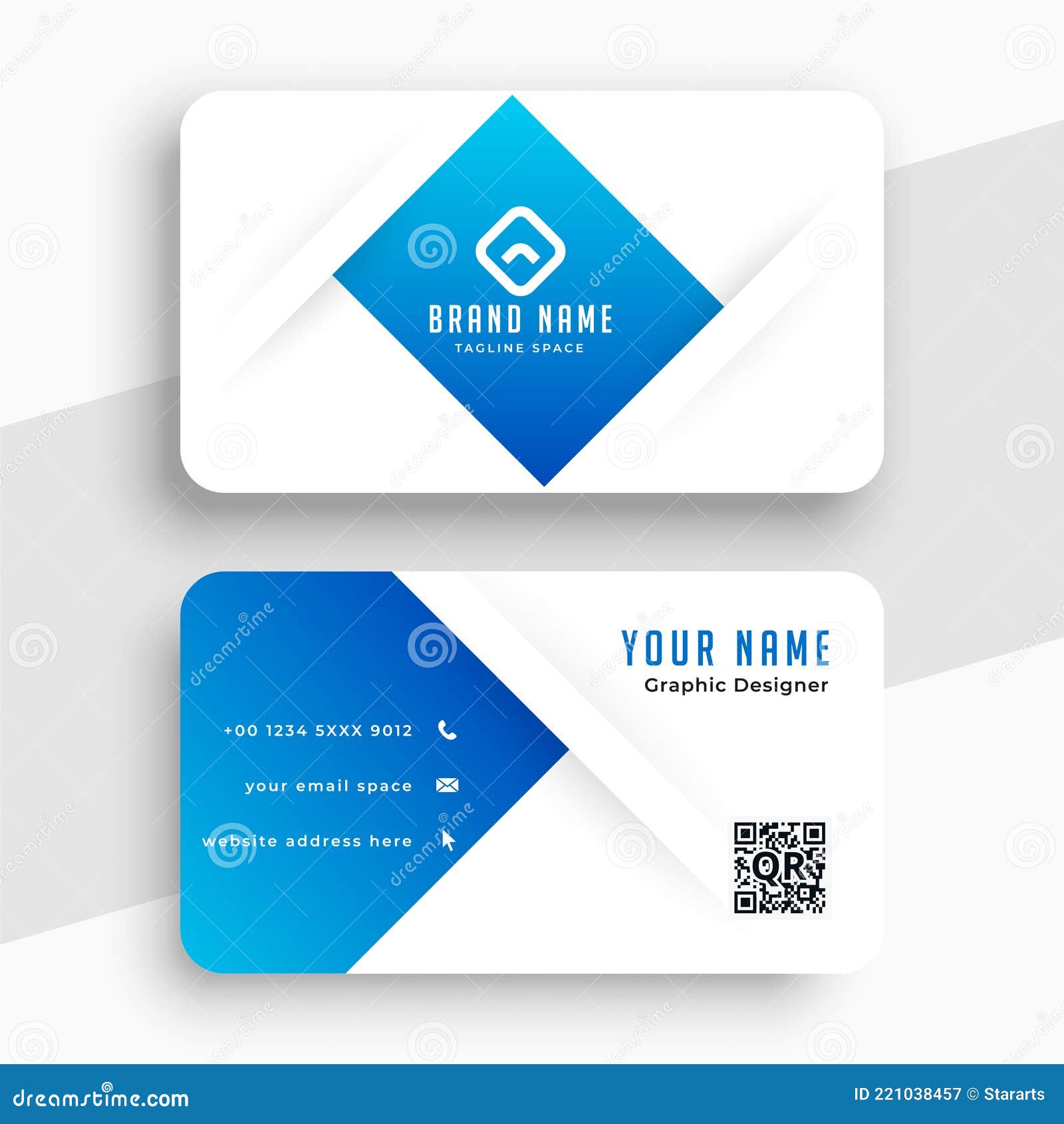 Professional Blue Business Card for Your Company Stock Vector ...