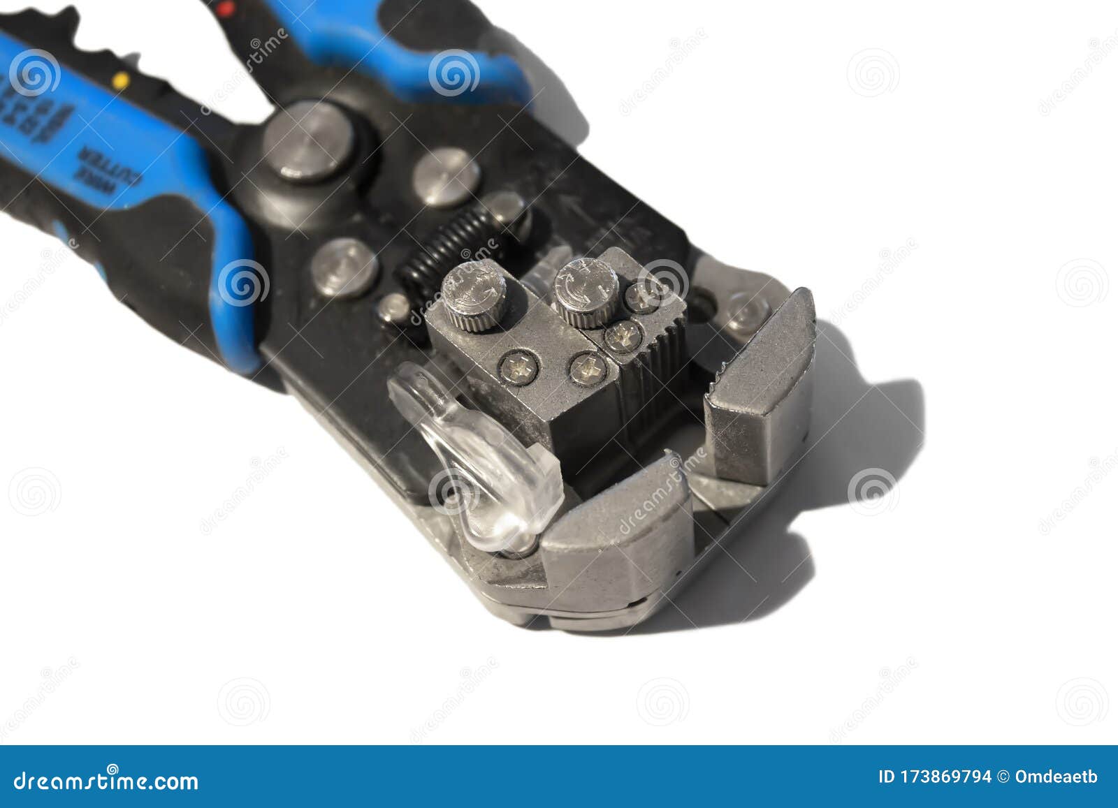 Professional Blue Wire Strippers Isolated on White Background. Tool for ...